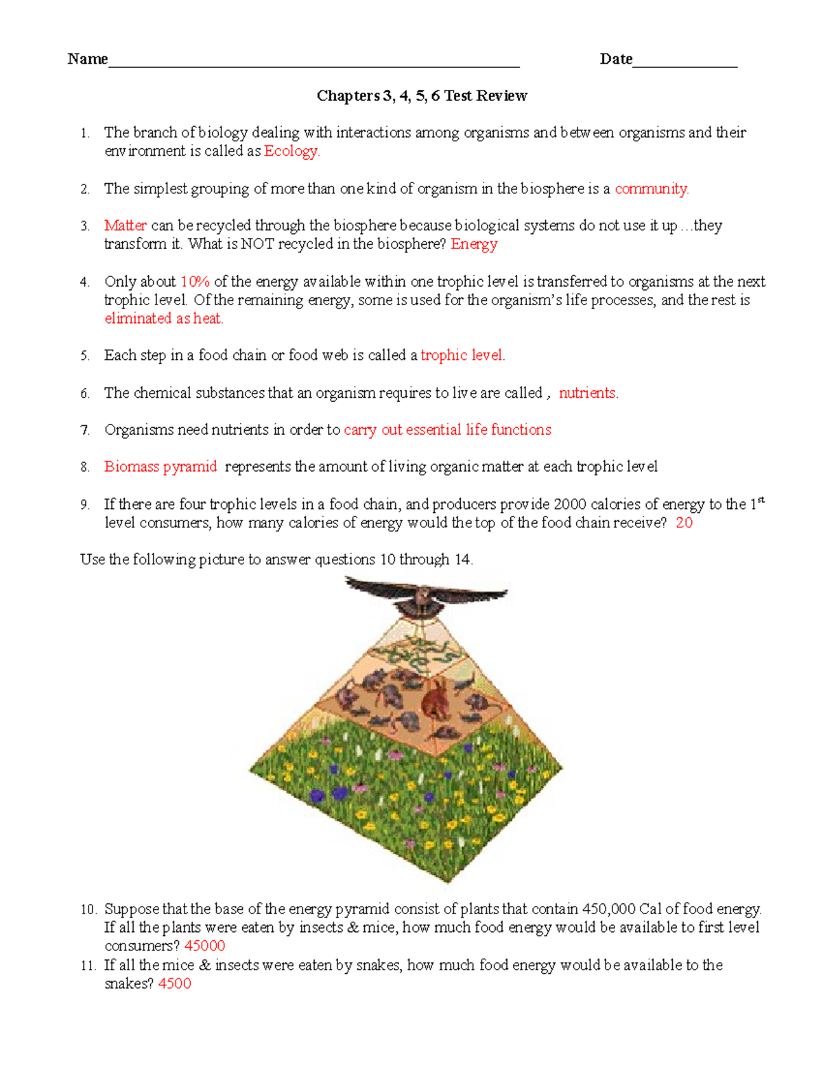 Chapter 3 4 5 6 test review Key 2013 - Name