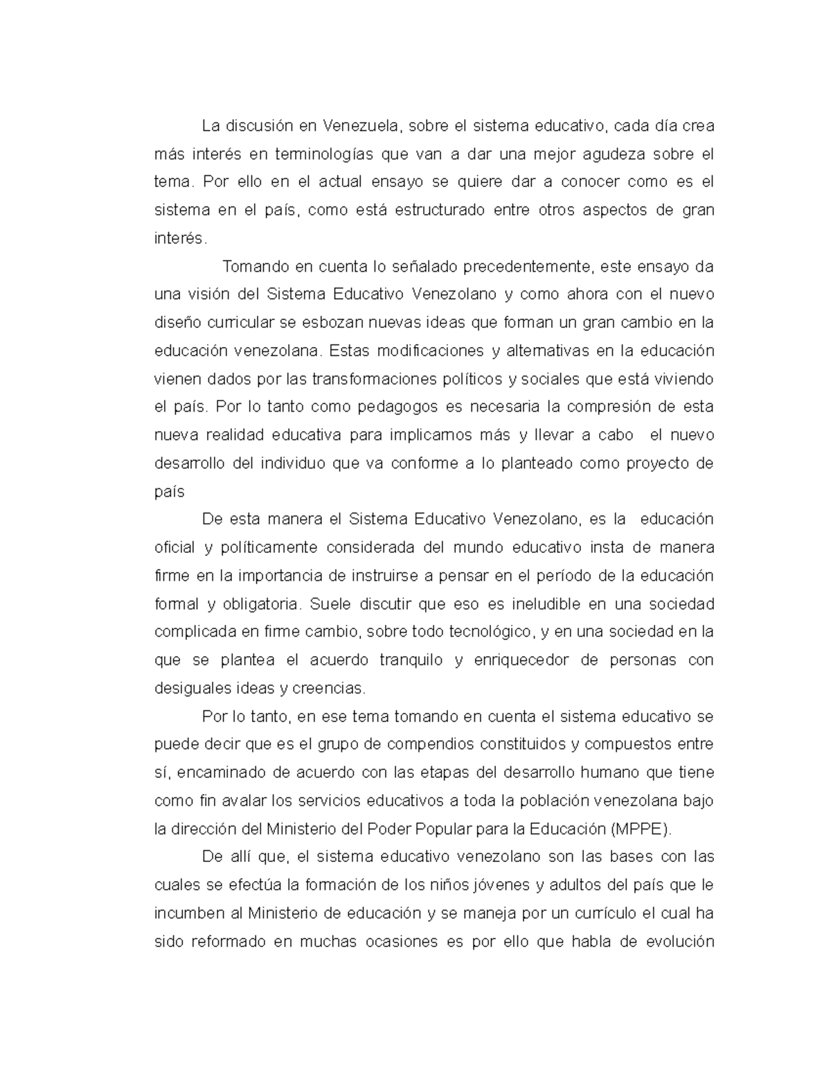 Educacion Venezolana - Ensayo sobre la educación en Venezuela - La ...