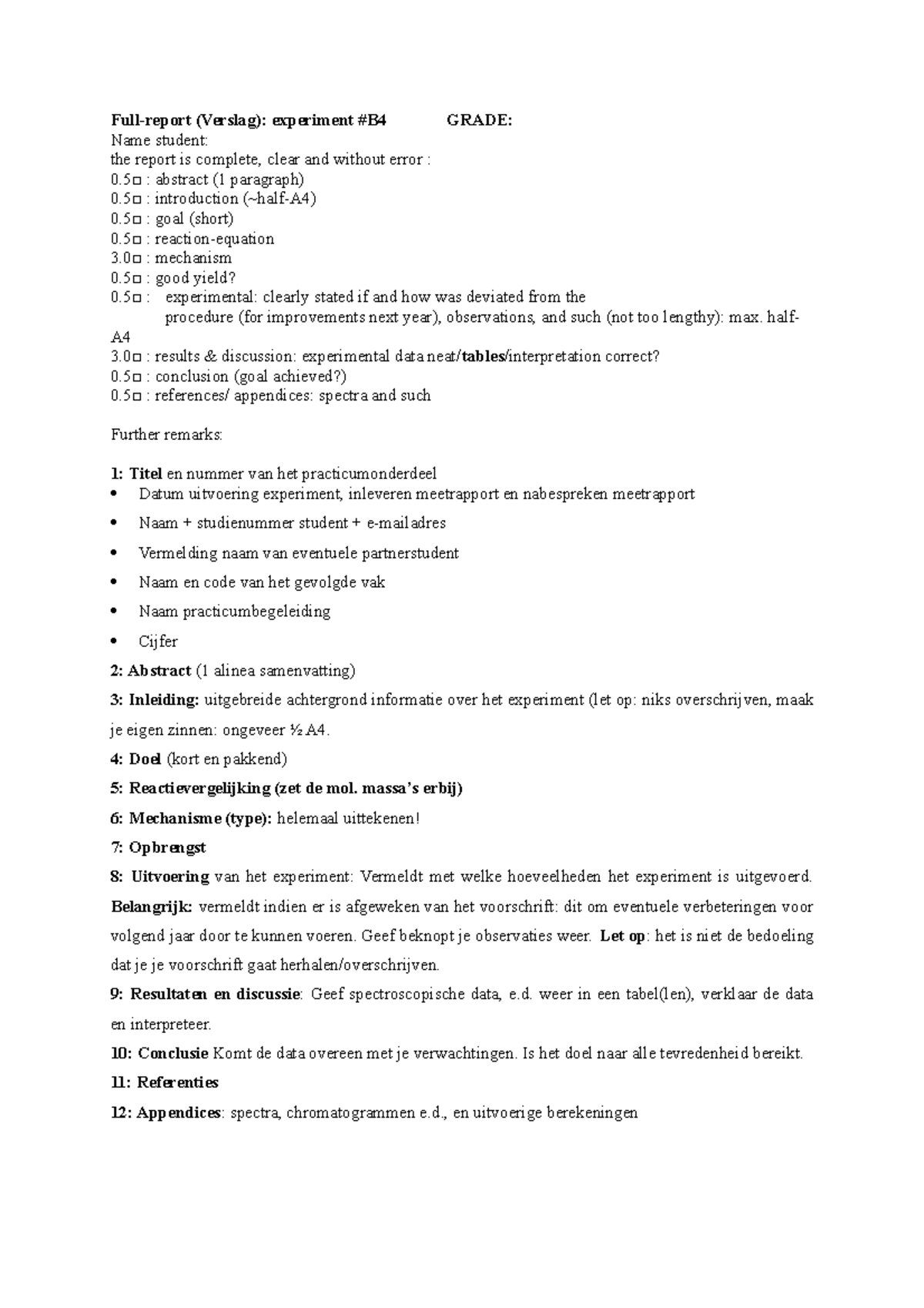 Organische Chemie Practicum Verslag: Experiment B4 Multistep synthesis ...