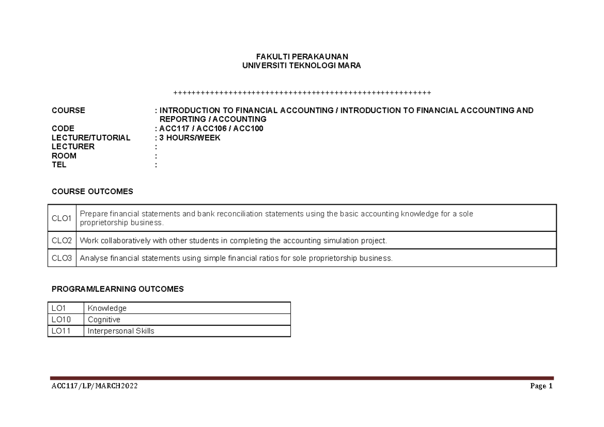 ACC106 - Introduction to Financial Accounting and Reporting - FAKULTI ...