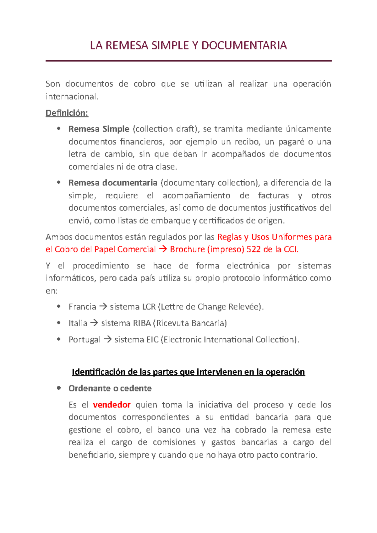 LA Remesa Simple Y Documentaria - LA REMESA SIMPLE Y DOCUMENTARIA Son ...