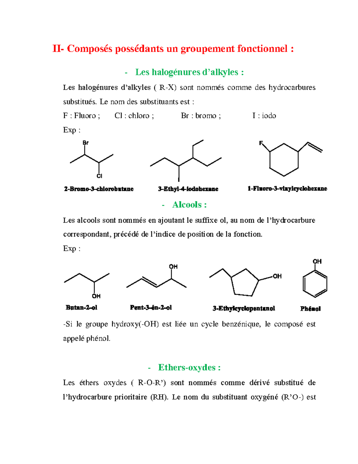 Chapitre 2 2 chimie général - II- Composés possédants un groupement ...