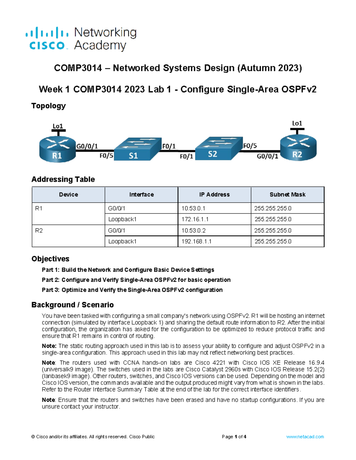 COMP3014 Lab1 2023 - CITS1402 Lab1 2023 - COMP3014 – Networked Systems Design (Autumn 2023) Week ...