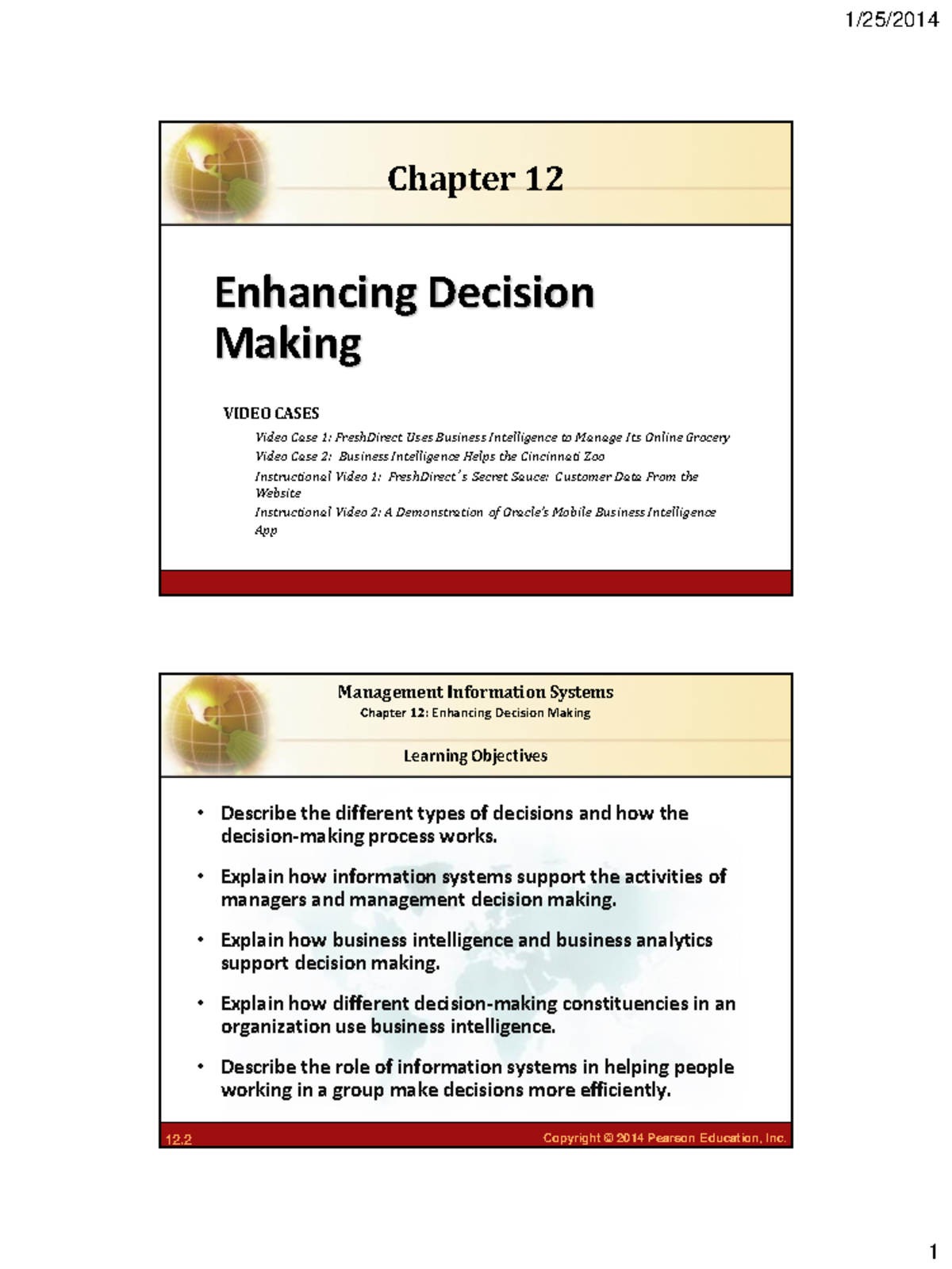 Enhancing decision making ppt - 6 Copyright © 2014 Pearson Education ...