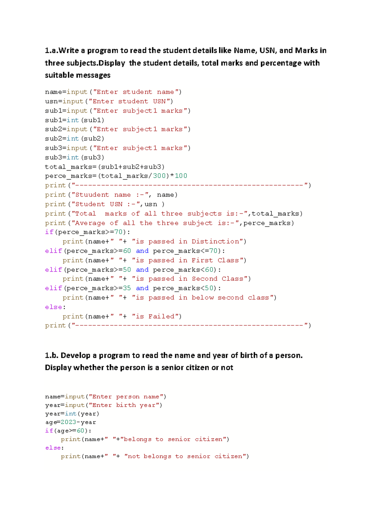 PLC Lab Programs - Good - 1.a a program to read the student details ...