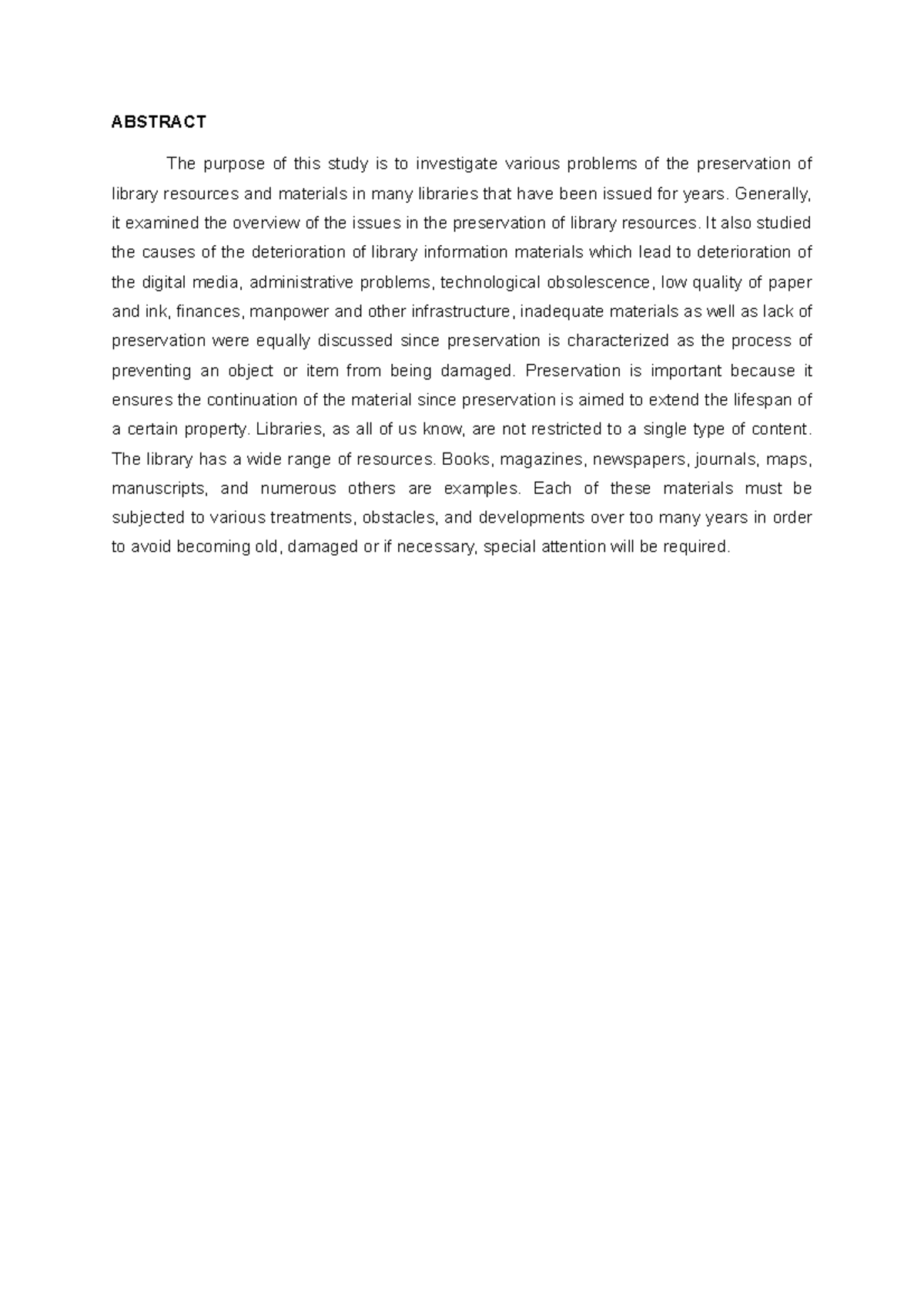 Abstract IML253 - ABSTRACT The purpose of this study is to investigate ...