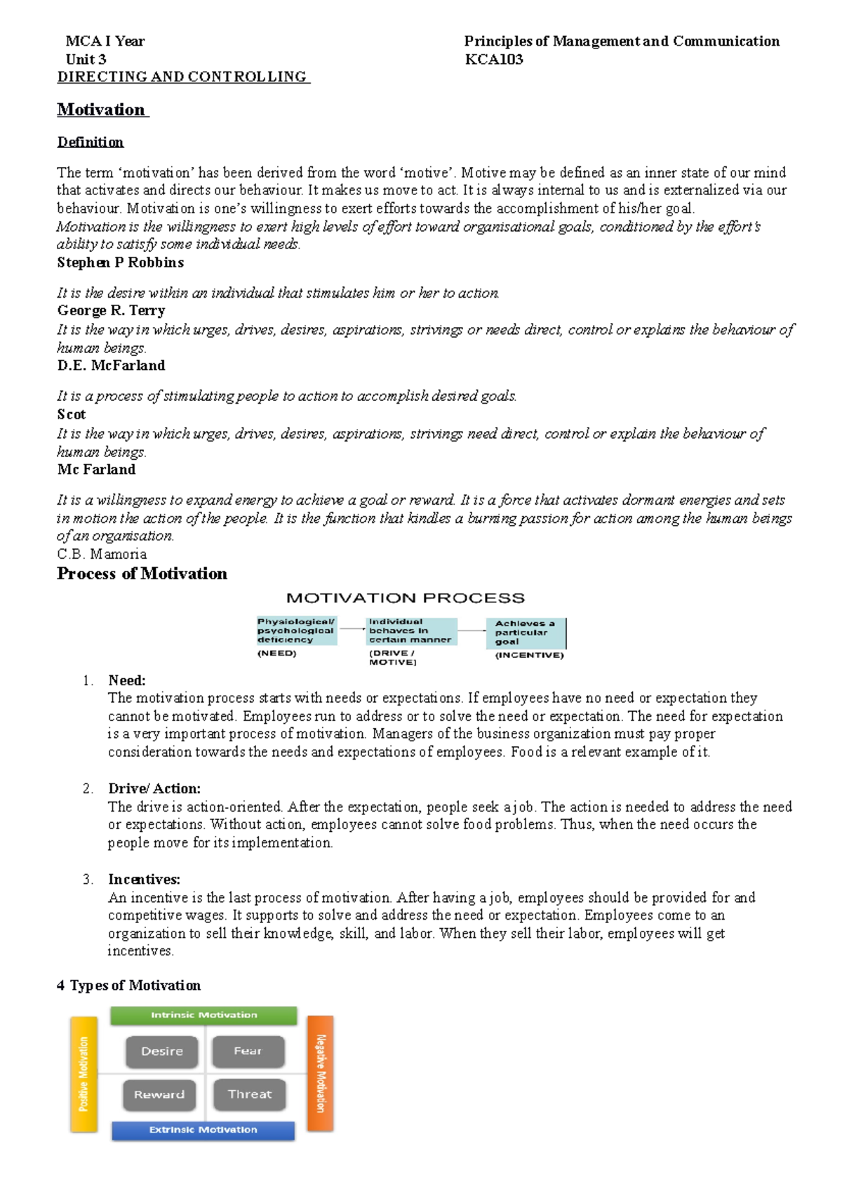 KCA103 UNIT 3 - Master of computer application - MCA I Year Principles ...