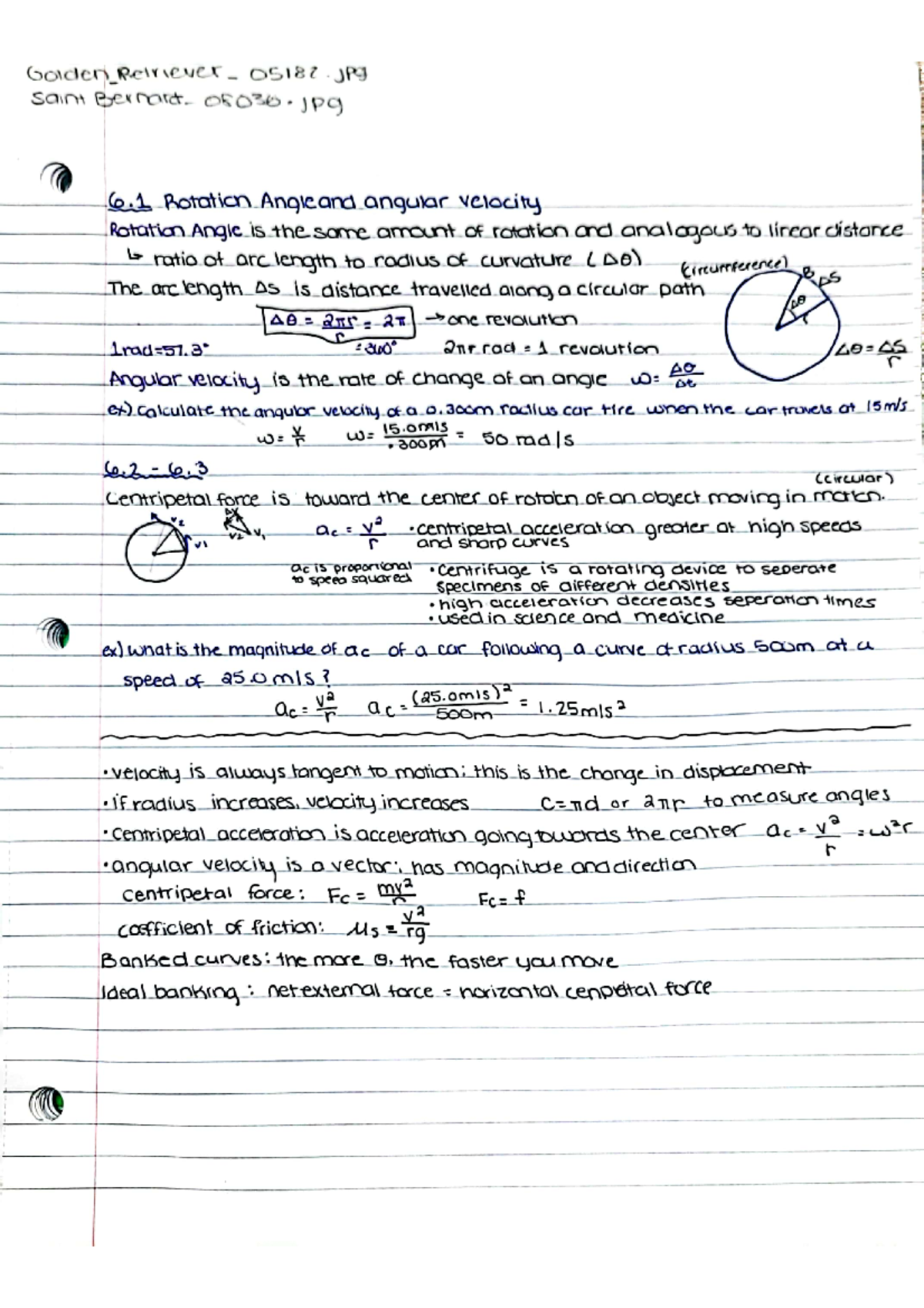 Rotation angle and angular velocity - PHYS 121 - Studocu