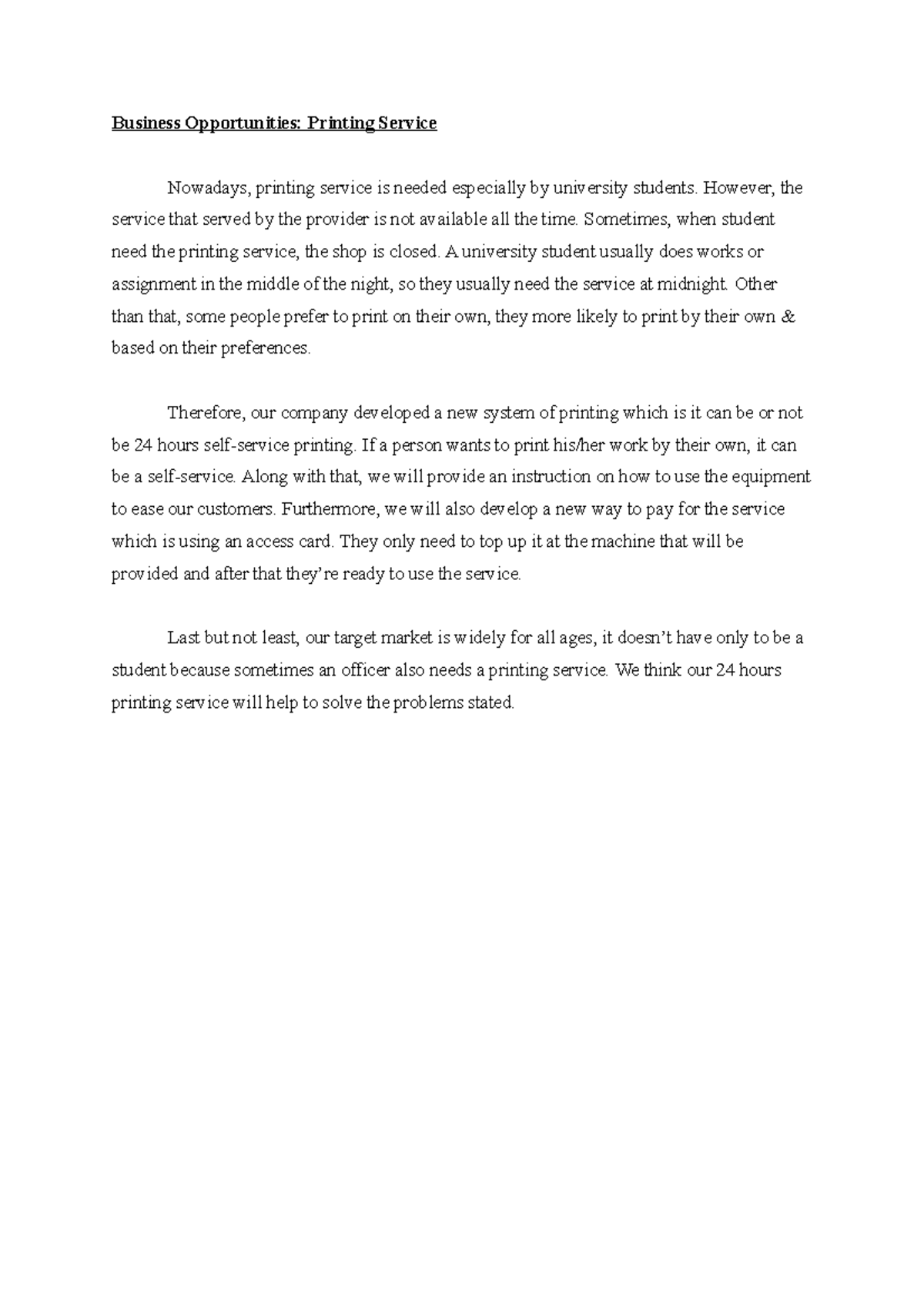 Example Business Opportunities - Business Opportunities: Printing ...