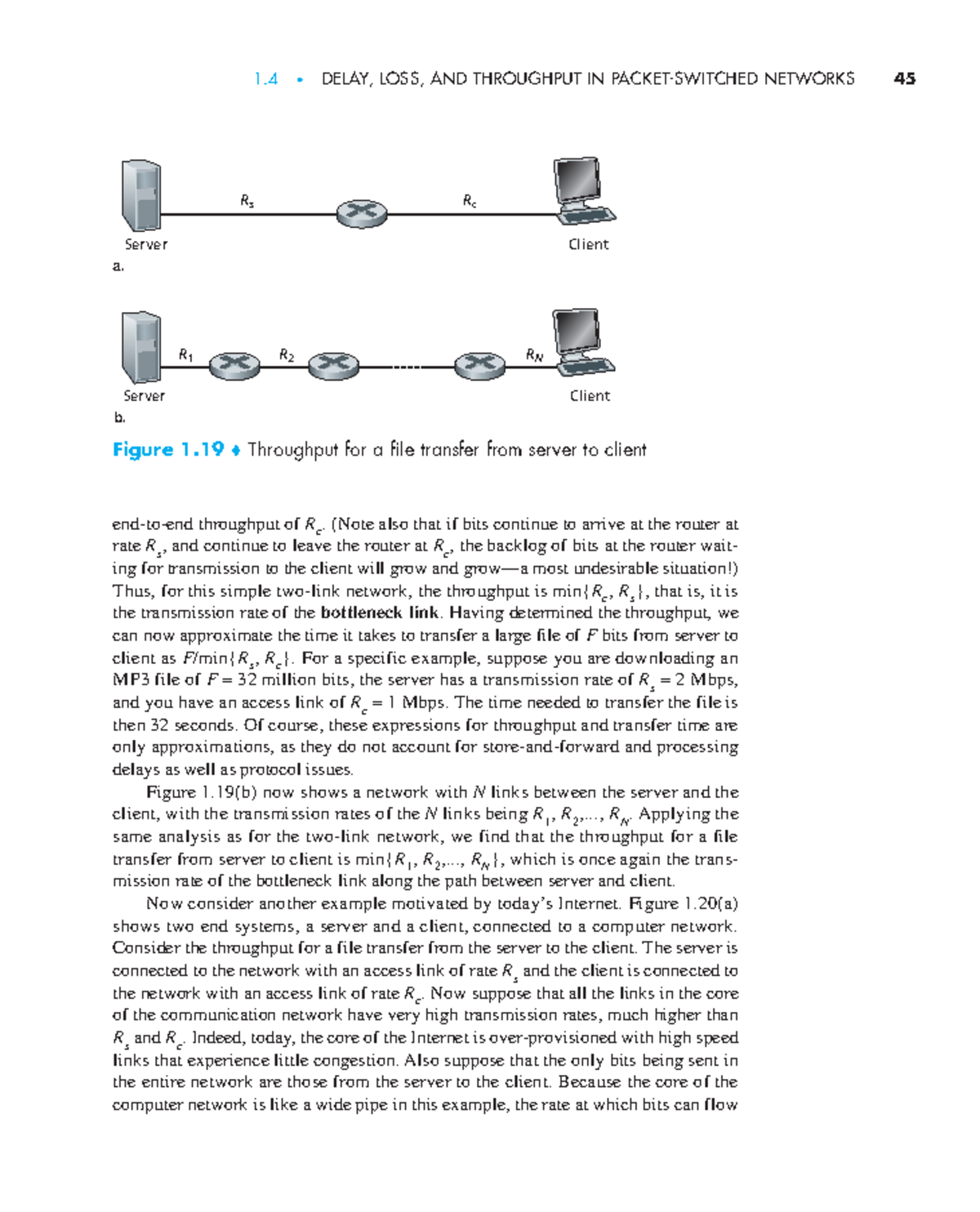 Network Chapter-01-16 - 1 • DELAY, LOSS, AND THROUGHPUT IN PACKET-SWITCHED NETWORKS 45 end-to ...