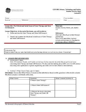 GEN 002 MODULE 11 - Lesson # Name ...