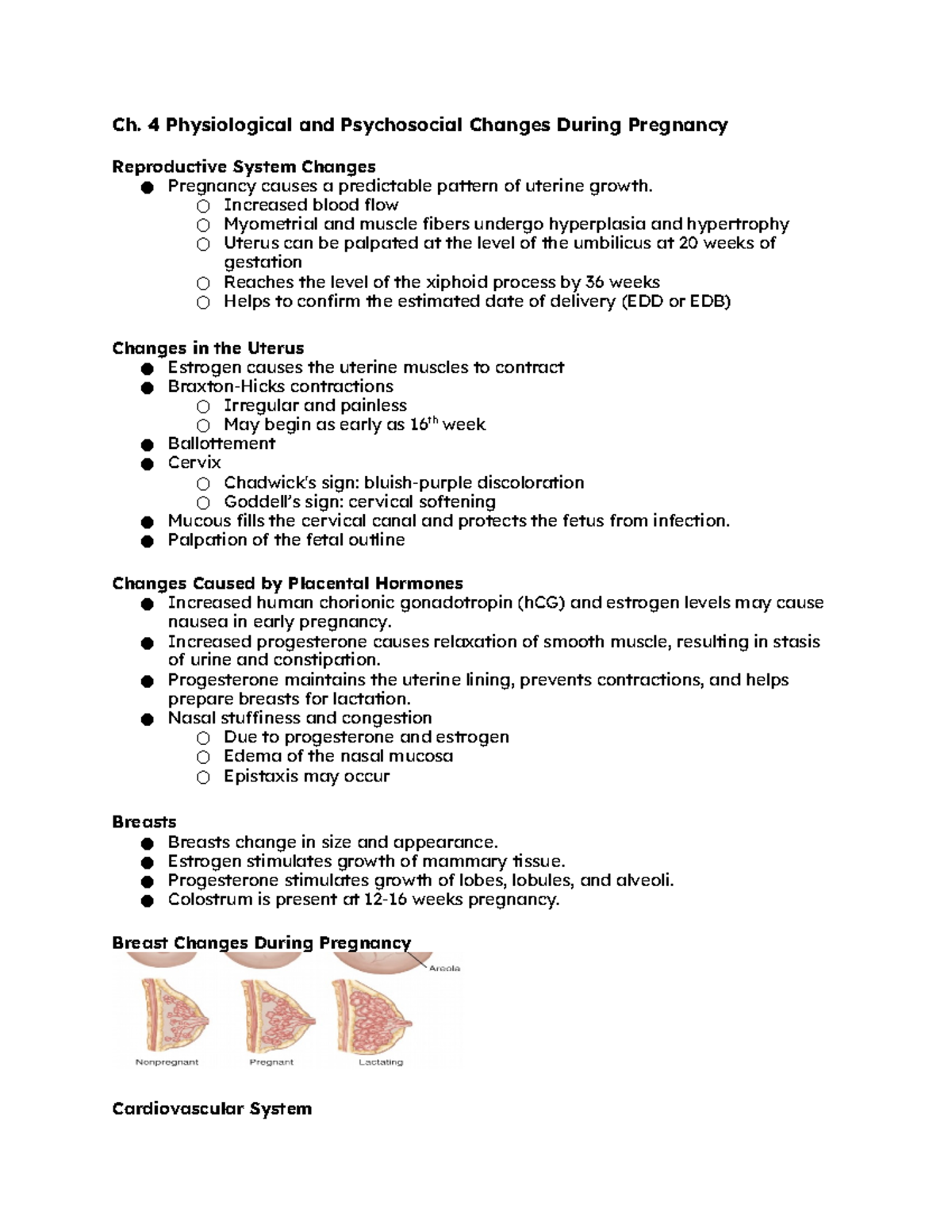 Ch. 4 Changes During Pregnancy - Ch. 4 Physiological and Psychosocial ...