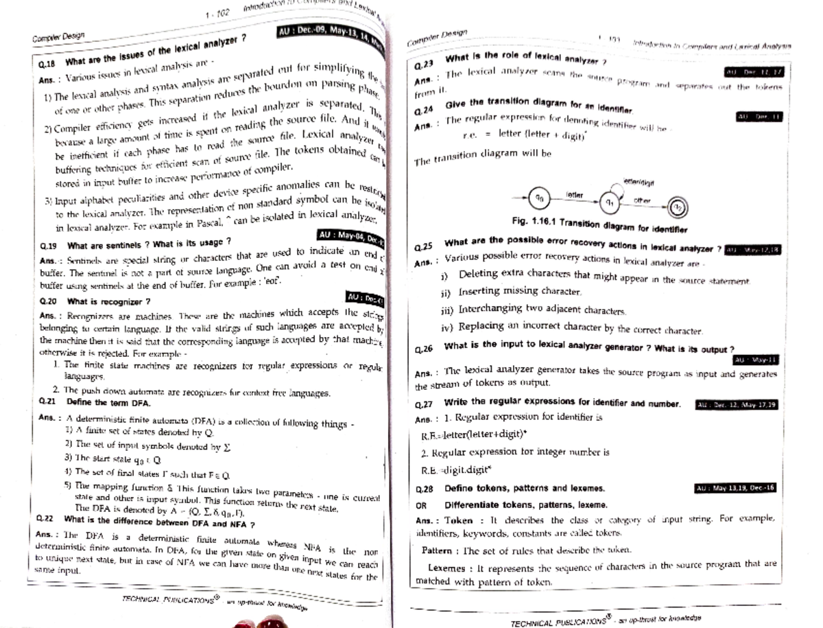Cd unit 1 - Reference notes - Compiier Design Q What are the issues of ...