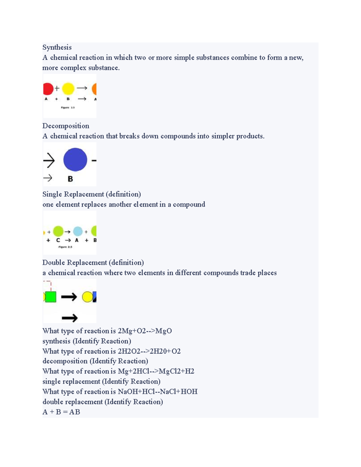 Chem 3 - practice materials - Synthesis A chemical reaction in which ...