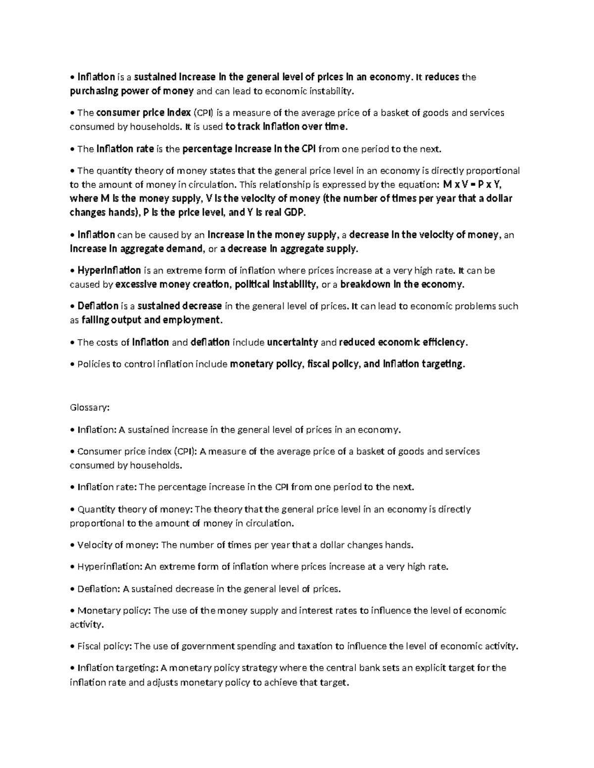 Inflation - Mankiw - Inflation is a sustained increase in the general ...