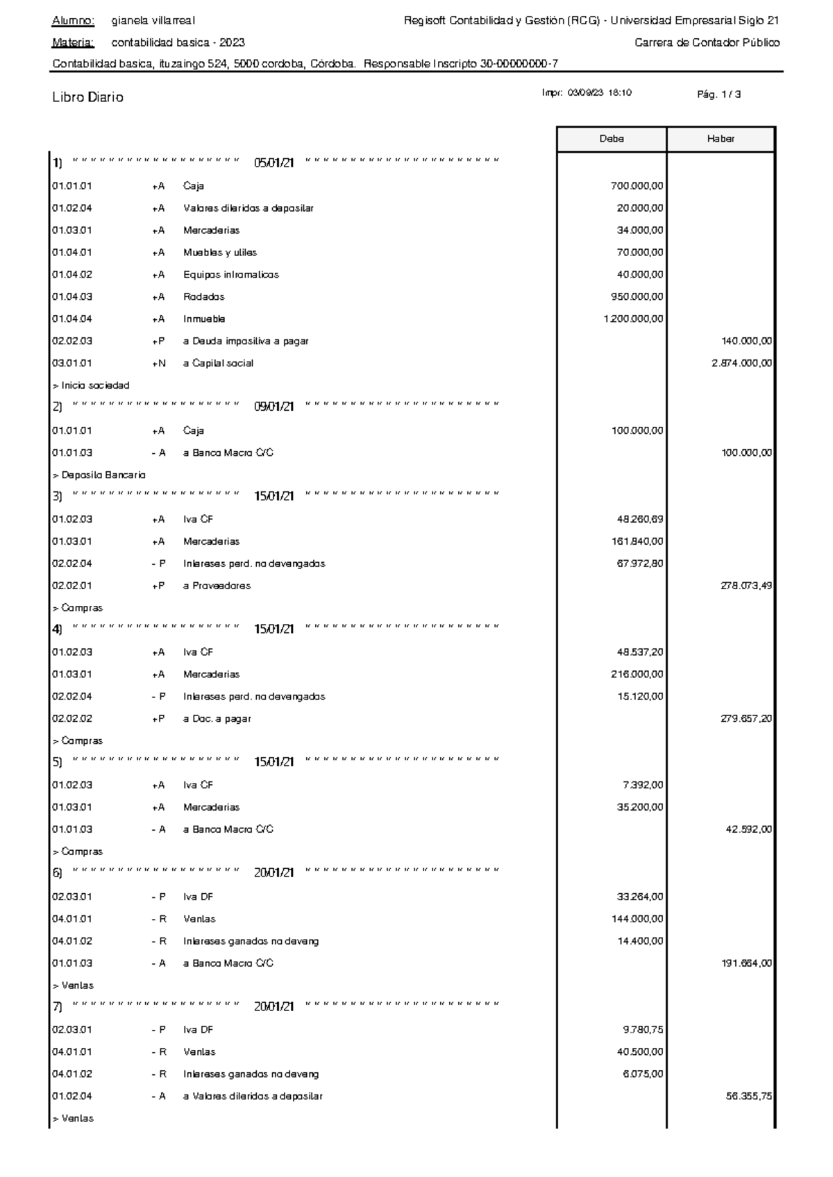 Libro Diario.pdf entregar-1 - Libro Diario Desde 01/01/2021 hasta 30/12 ...