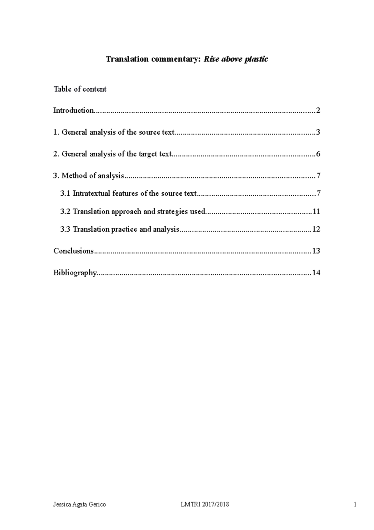 Translation commentary completo - Translation commentary: Rise above ...