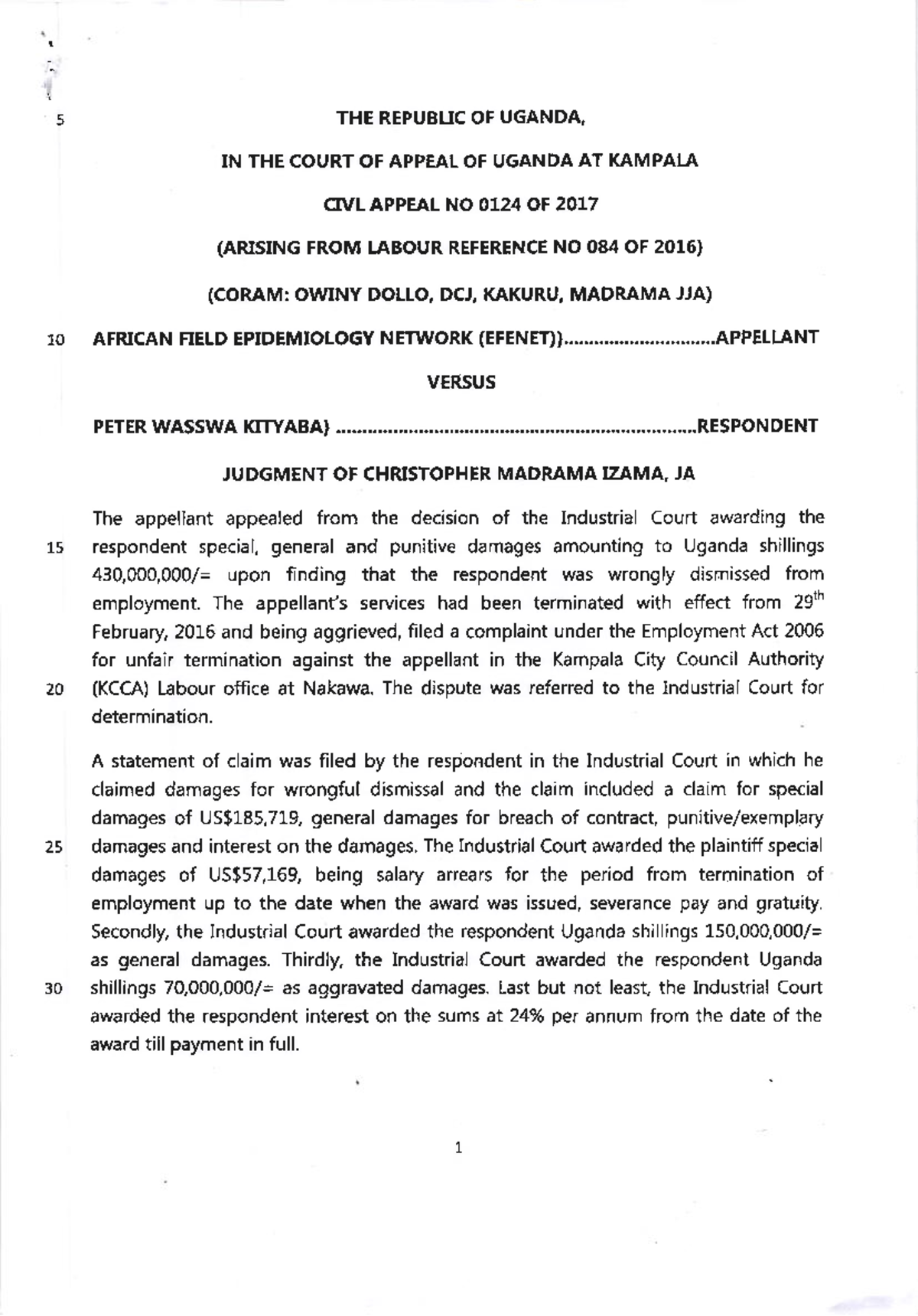 African Field Epidemiology Net work v Wasswa Kityaba (Civil Appeal No ...