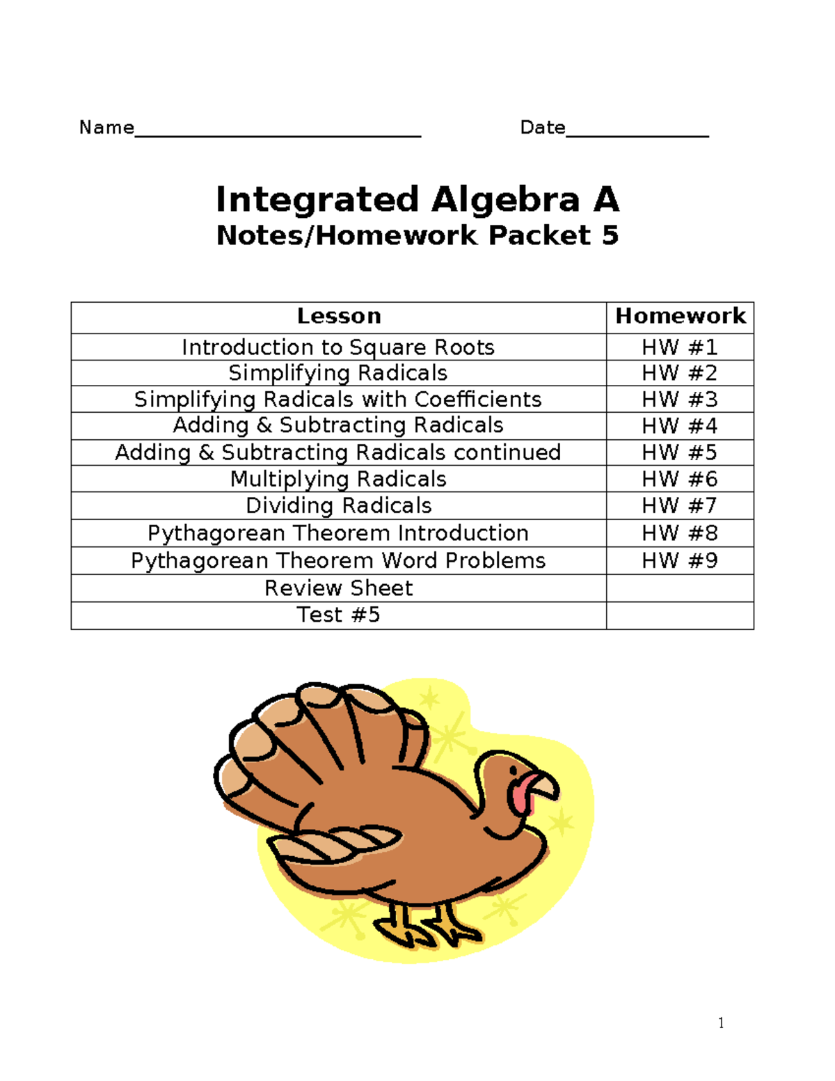 Packet 5 notes - fwefwef - Name______________________________ Date ...