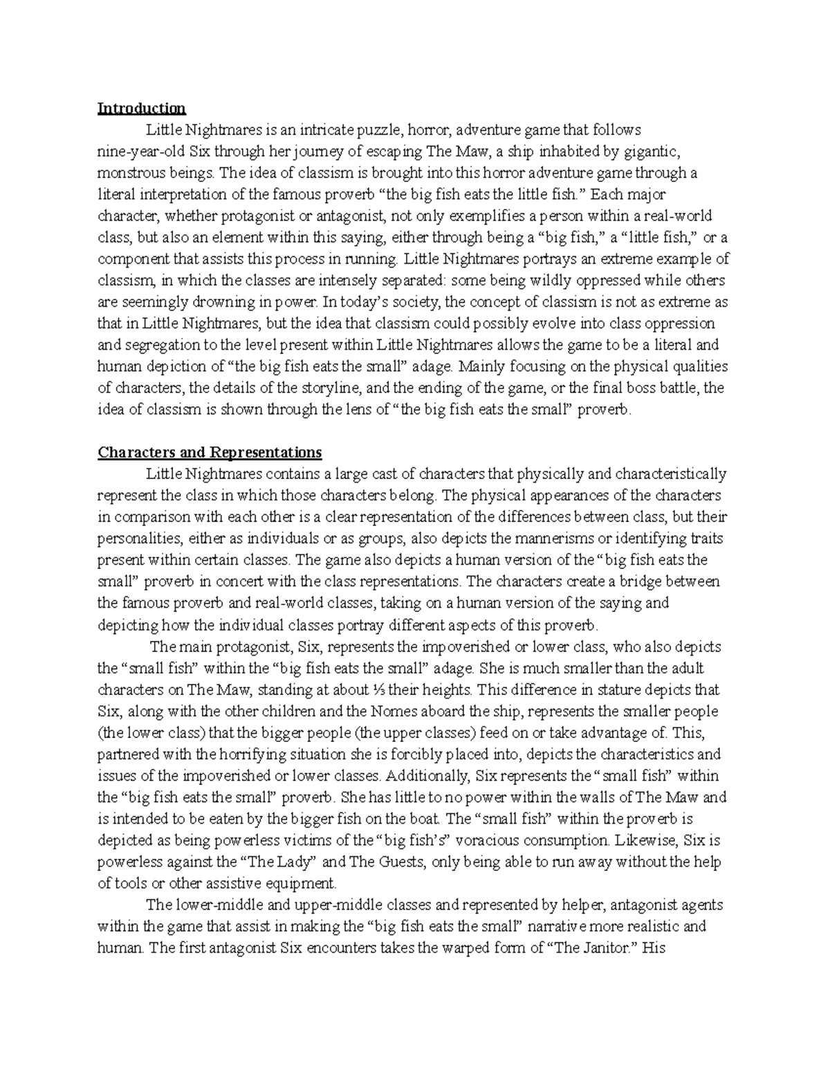 Paper Ad Comp - Introduction Little Nightmares is an intricate puzzle ...