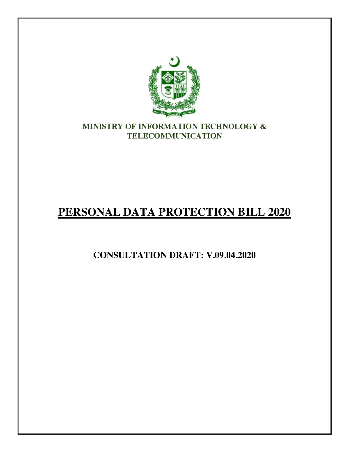 Personal Data Protection Bill 2020 Updated - MINISTRY OF INFORMATION ...