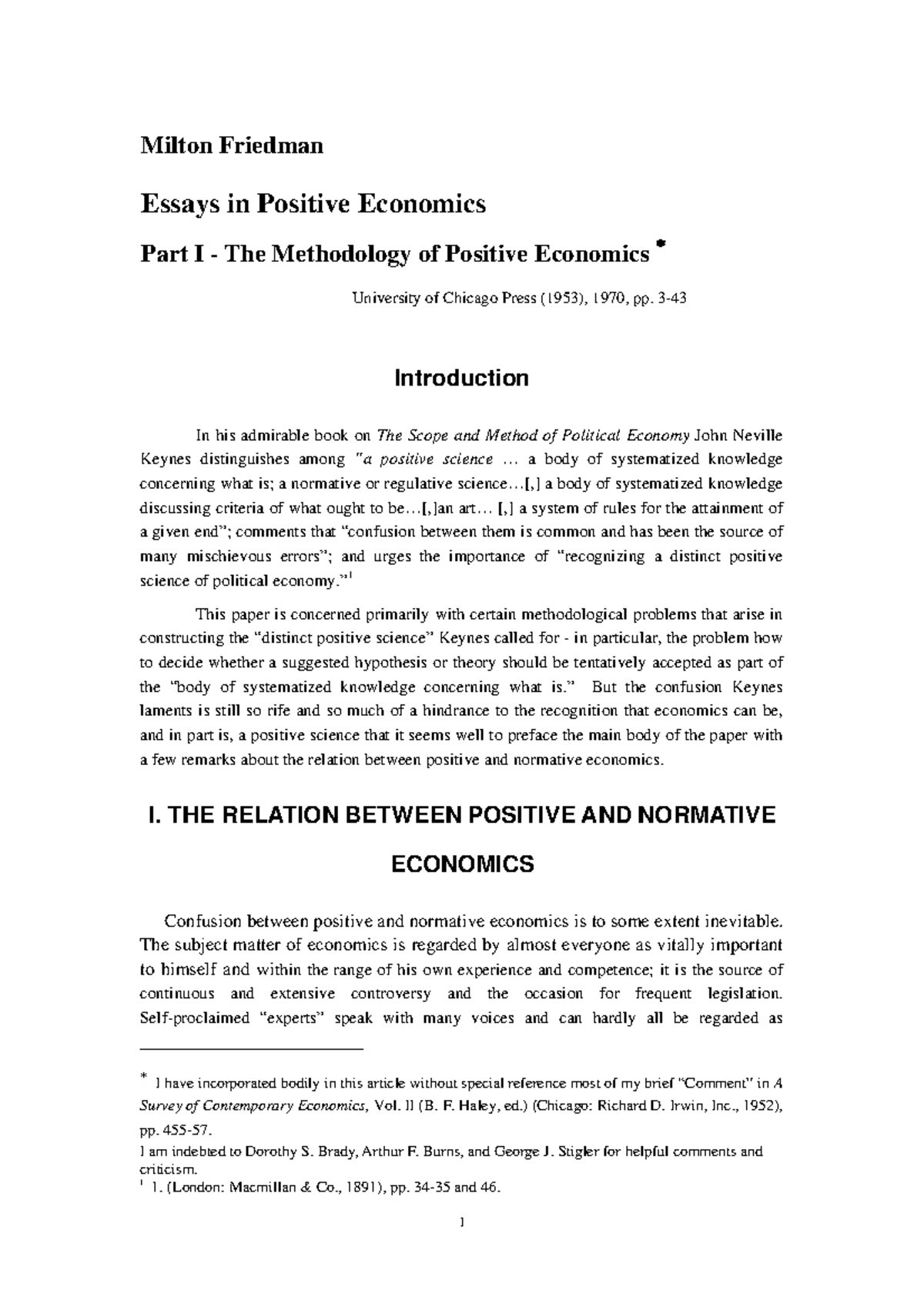 Friedman Methodology - full textbook for the macroeconomics theory ...