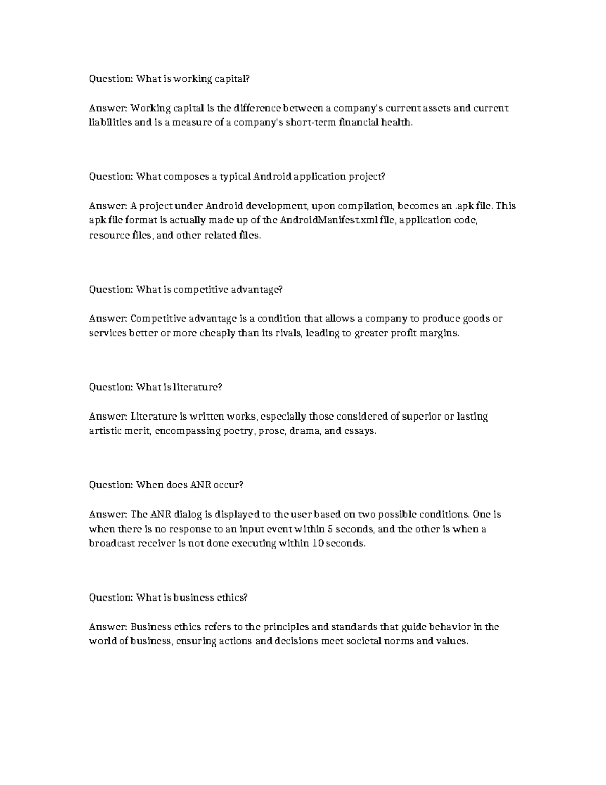 Appraised self-cooled stadholderate - Question: What is working capital ...