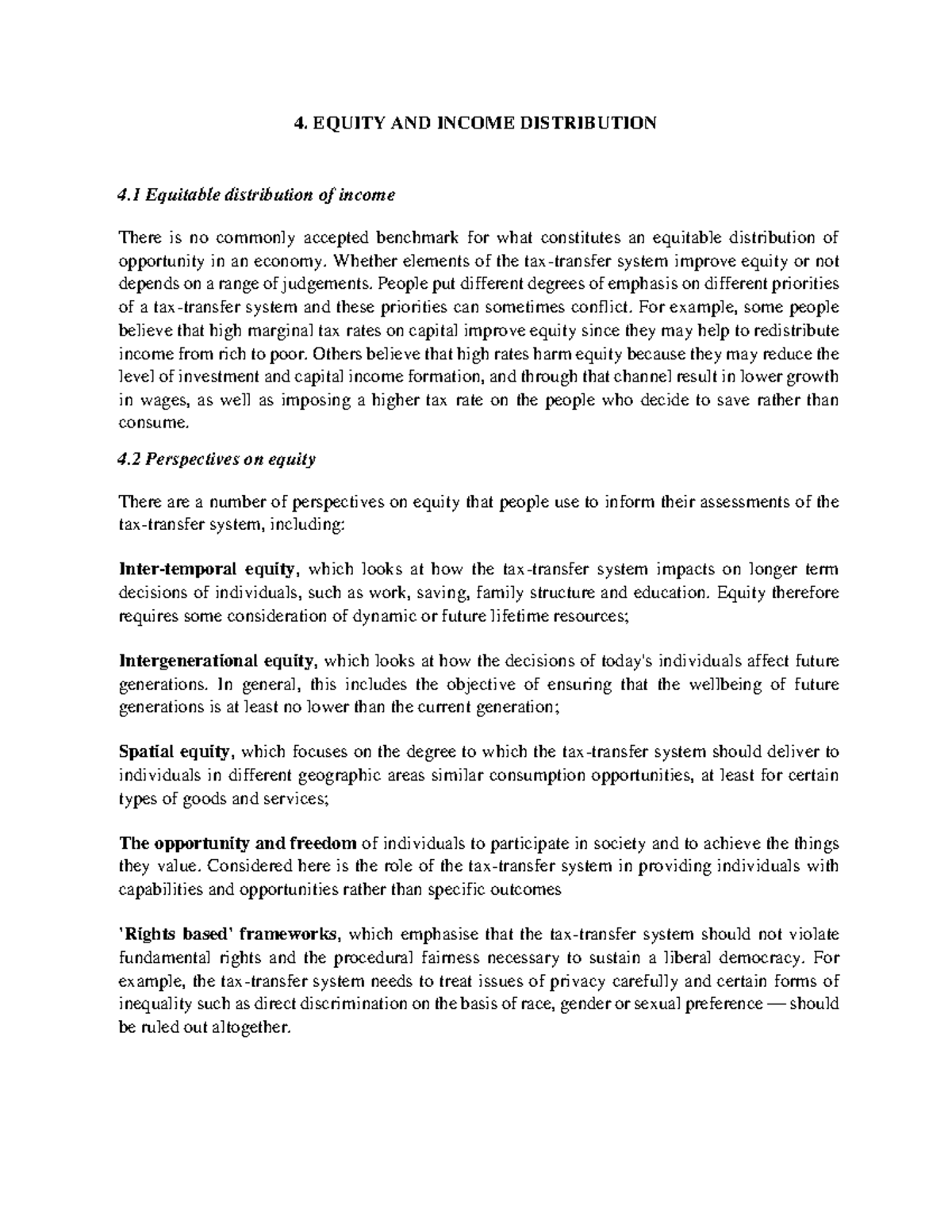 Topic 4 Equity AND Income Distribution - 4. EQUITY AND INCOME ...