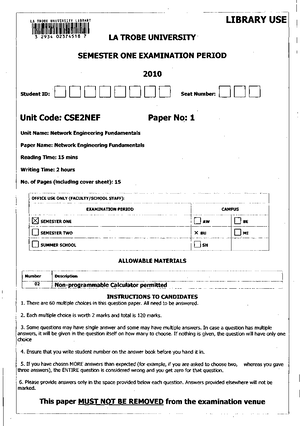 CSE2 4 and CSE5NEF Lab-Exam Part 1 Version 2 - Part 1 (40 Marks) You are setting up a network ...