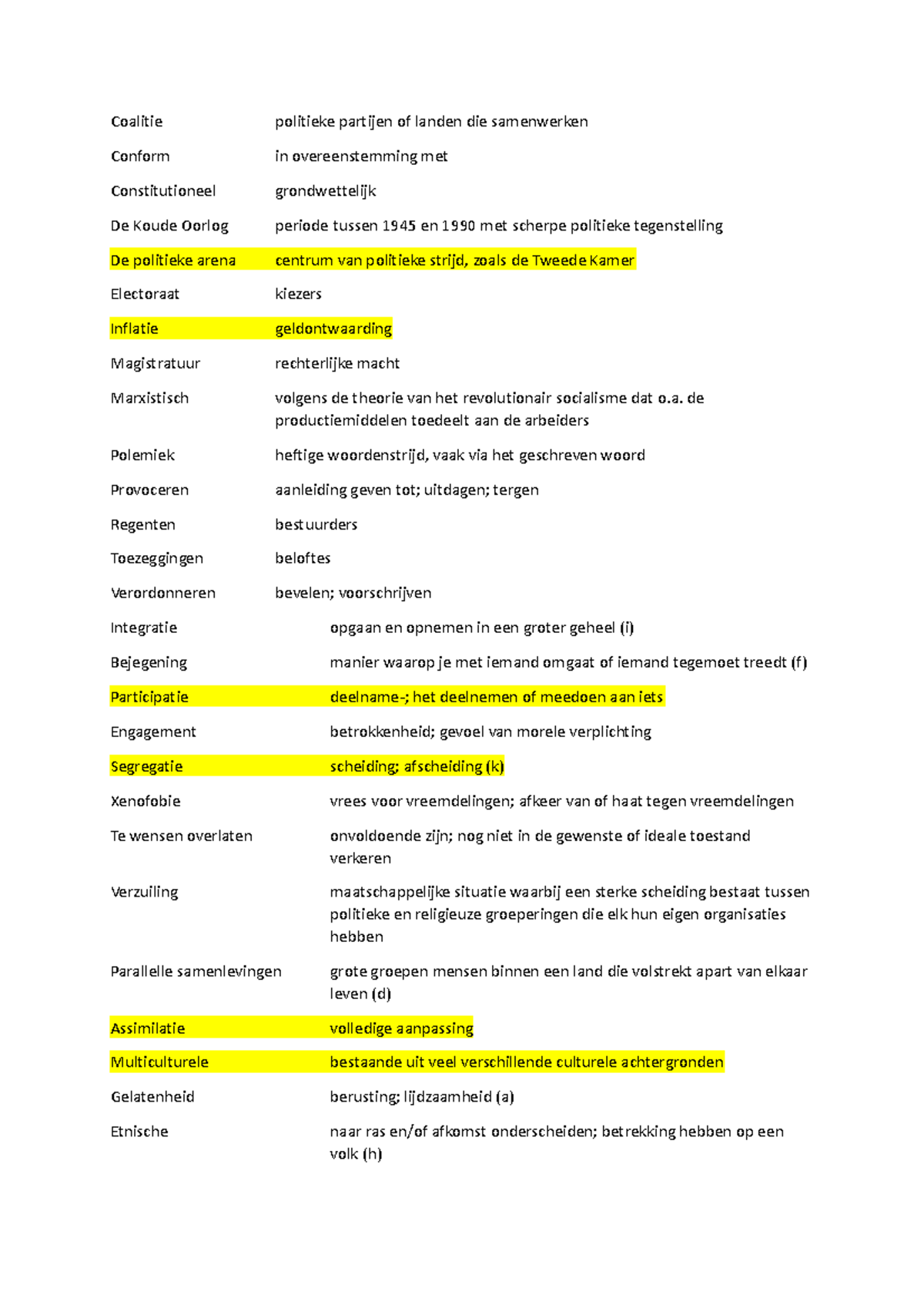 Nederlands woordenschat A5 - Coalitie politieke partijen of landen die ...