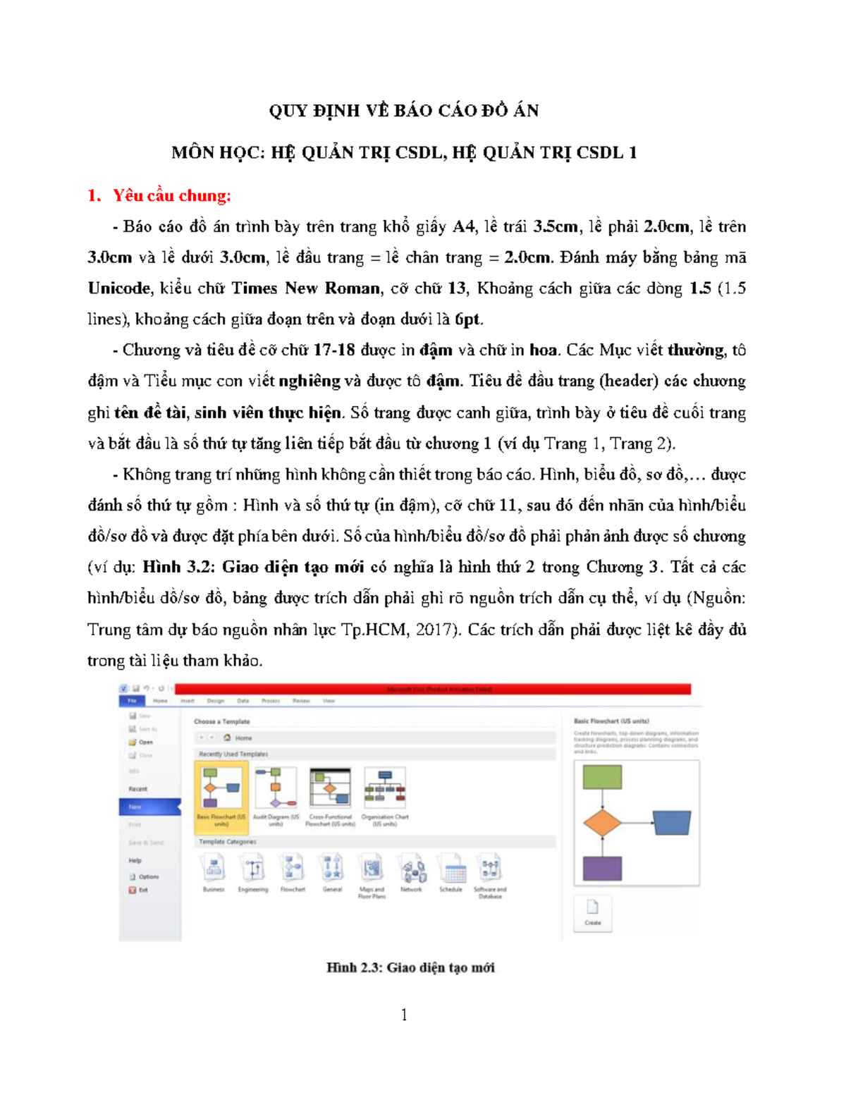 Qui Dinh Do An SQLServer - QUY ĐỊNH VỀ BÁO CÁO ĐỒ ÁN MÔN HỌC: HỆ QUẢN TRỊ CSDL, HỆ QUẢN TRỊ CSDL ...