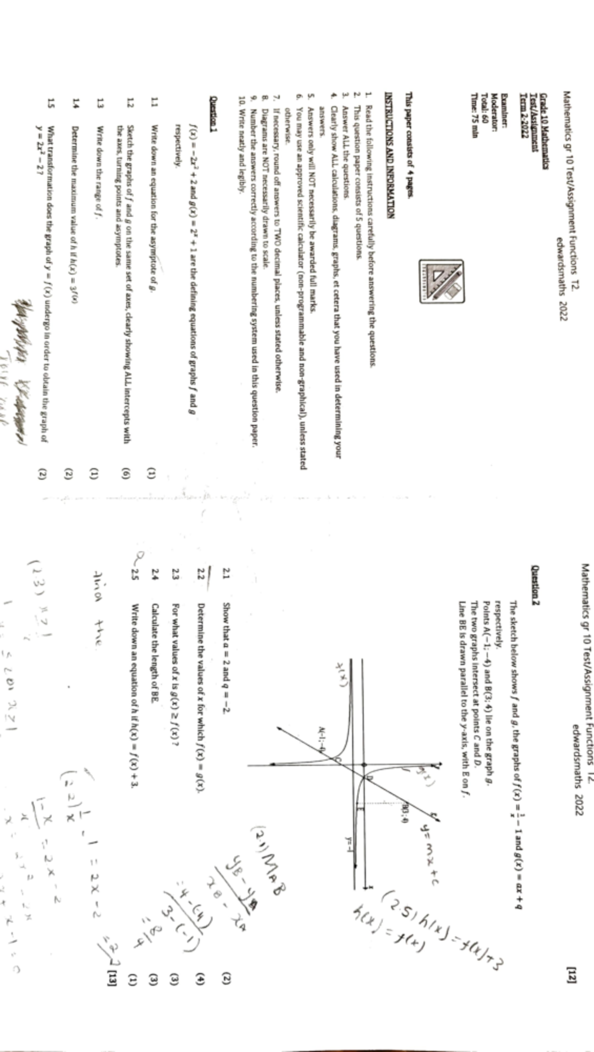 Functions grade 10 - Notes - Mathematics gr 10 Functions 12 ...