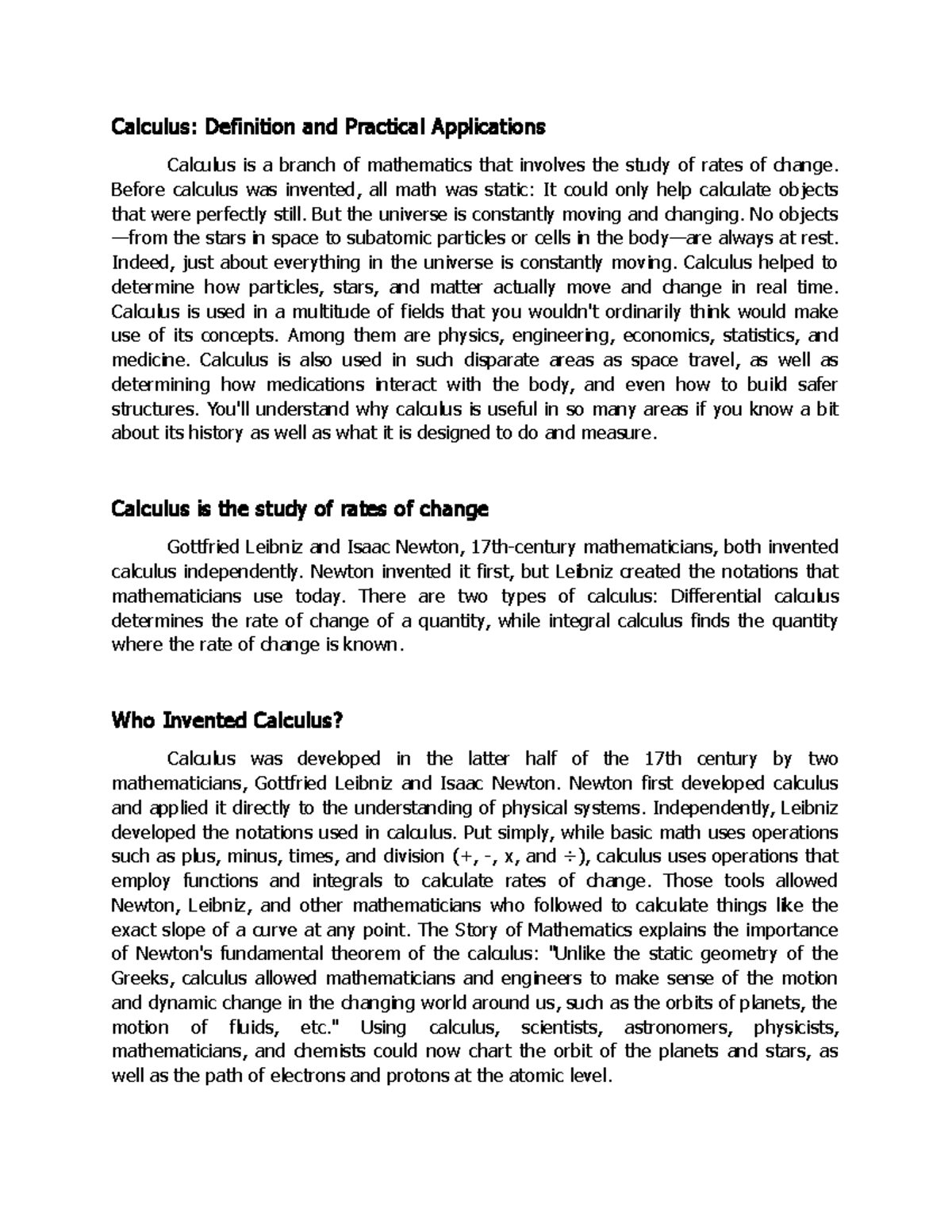 Calculus-Definition and Practical Applications-Math Glossary ...