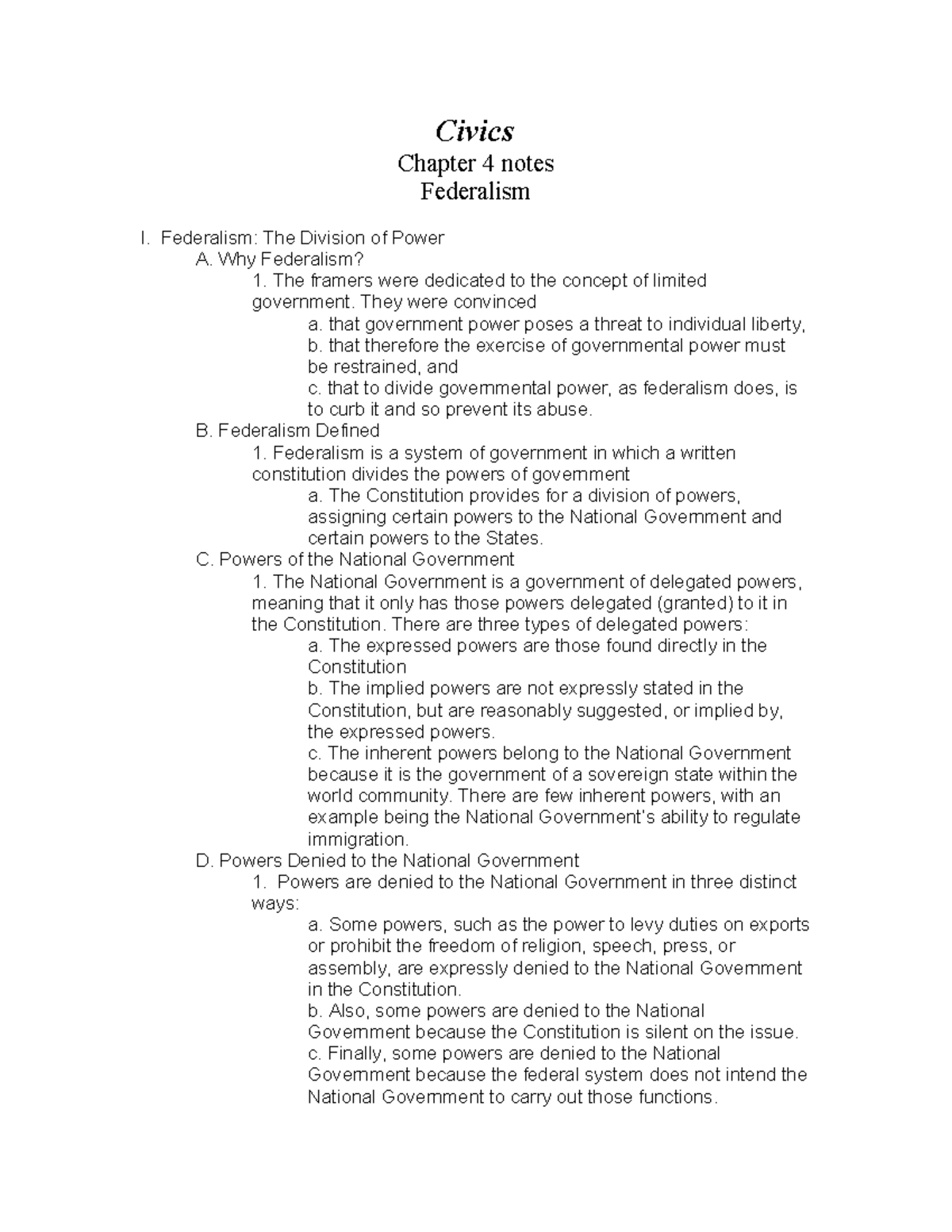 Abby Croston - Civics Unit 6 Notes - 15374770 - Civics Chapter 4 notes ...