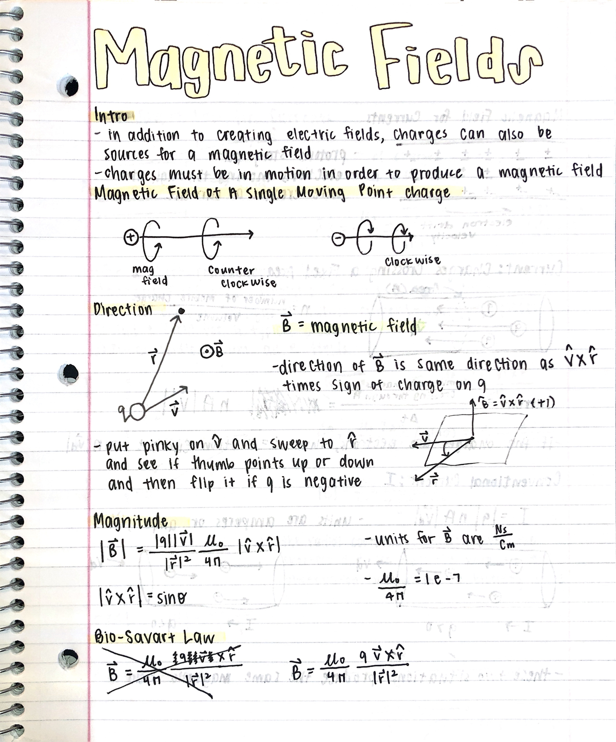 Magnetic fields notes - PHYS 2212 - Studocu