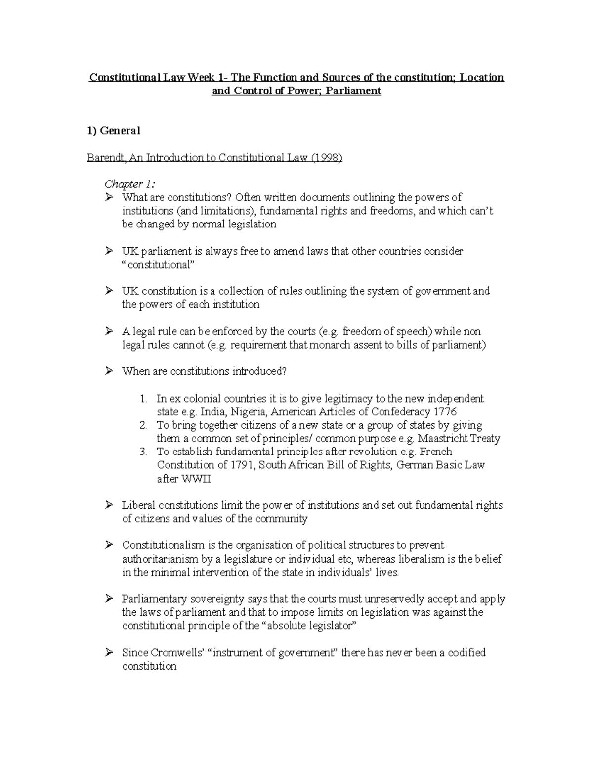 The function and sources of the constitution - location and the control ...