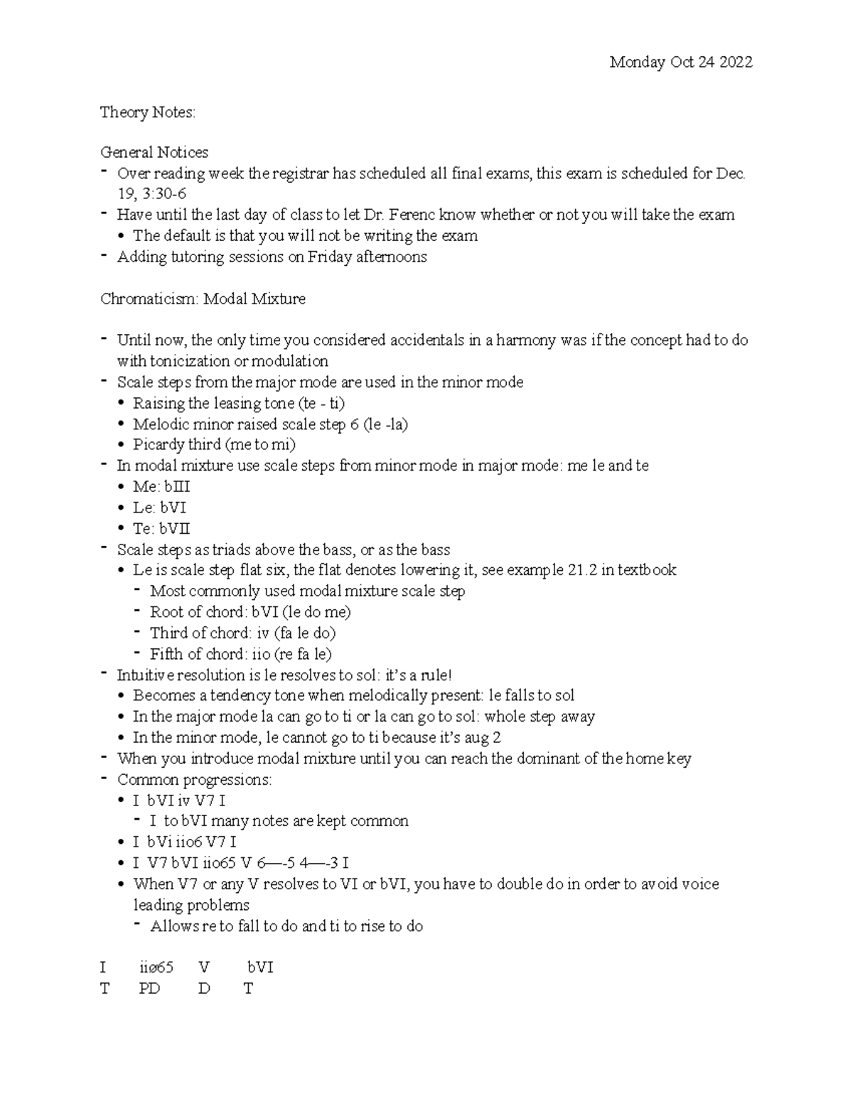 Theory Notes First semester - Monday Oct 24 2022 Theory Notes: General ...