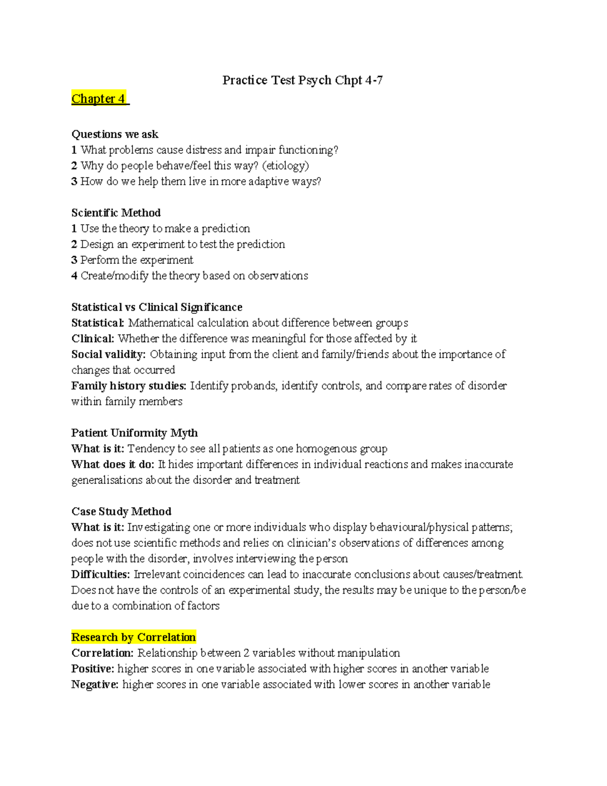 Practice Test Psych Chpt 4-7 - Practice Test Psych Chpt 4- Chapter 4 ...