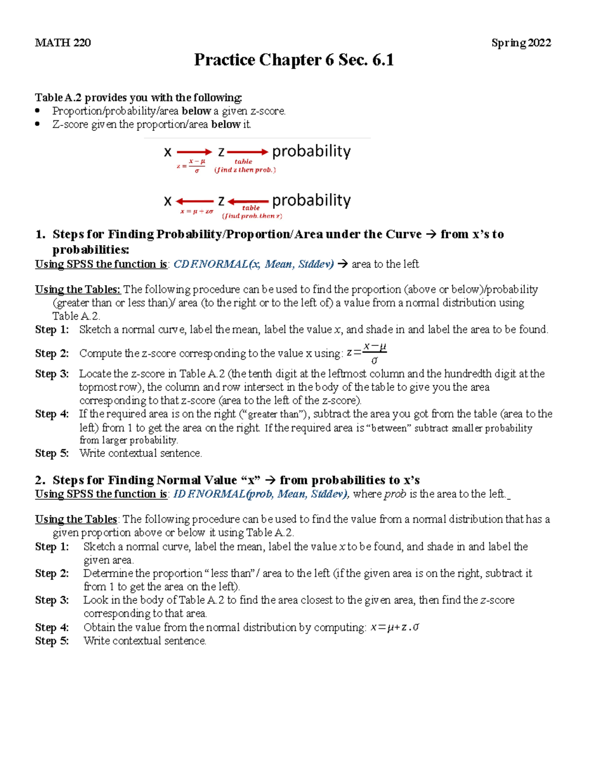 Practice Chapter 6 Sec 6 - MATH 220 Spring 2022 Practice Chapter 6 Sec ...