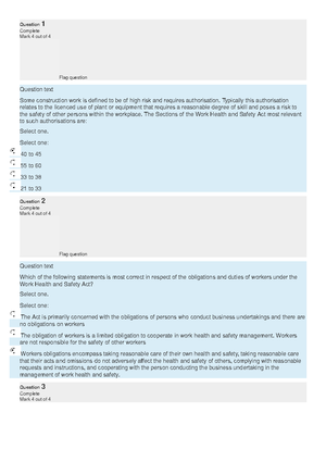 Answers for Quiz 1 for Building and Construction TAFE NSW Cert 4 ...