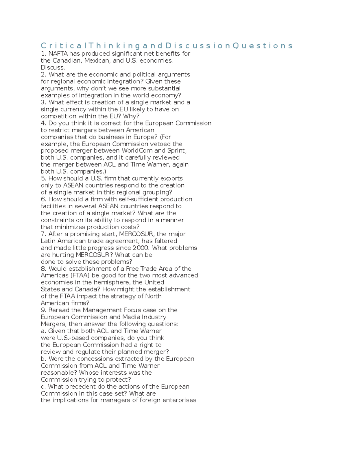 C r i t i c a l T h i n k i n g a n d D i s c u s s i o n Q u e s t i o ...