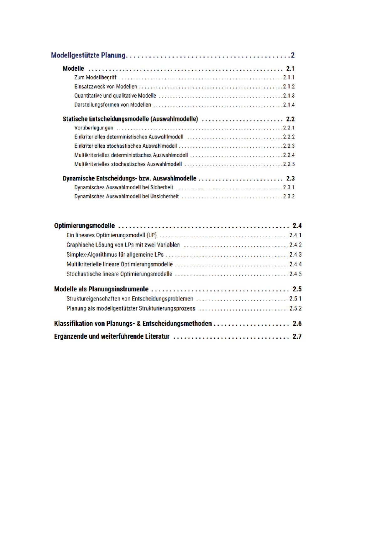 V01 - Überblick & Modelle - Basismodul Planung und Entscheidung - Studocu
