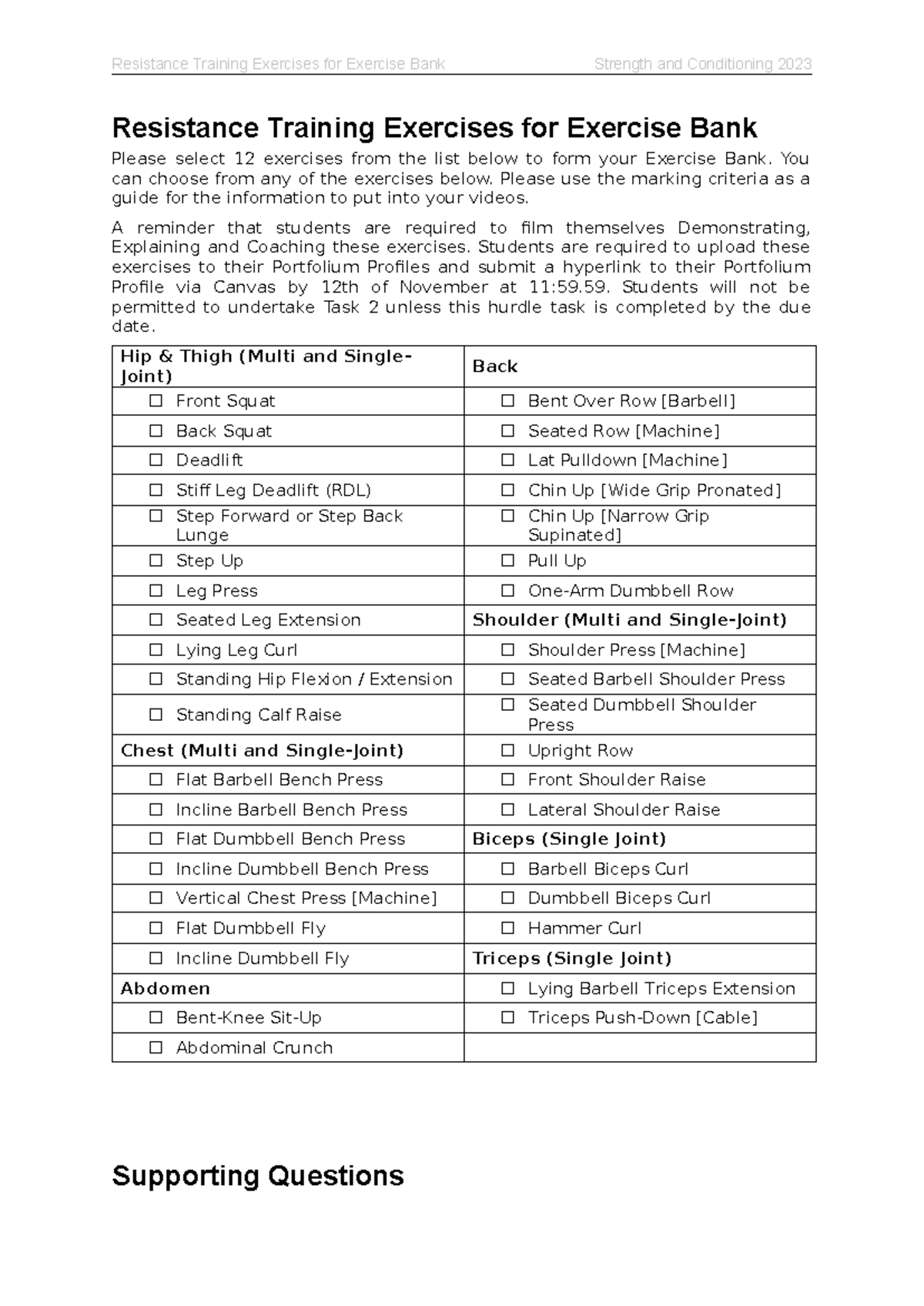 Resistance Training Exercises for Exercise Bank - Tutorial notes-1 ...