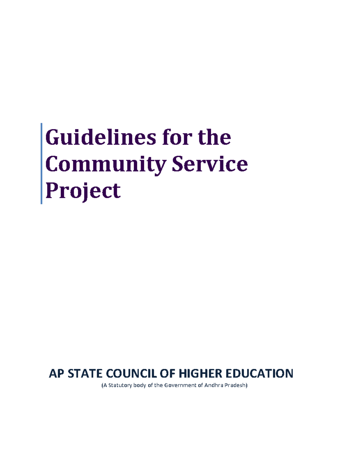 Guidelines for the OJT Internship Community Service Project ...