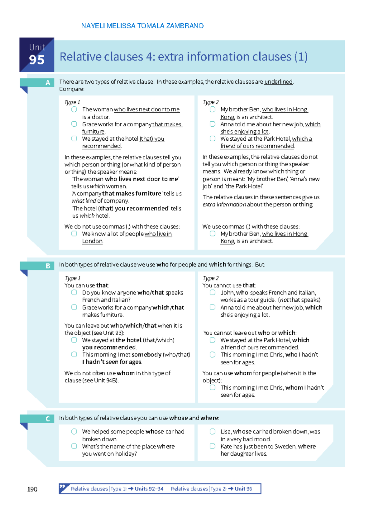 NON- Defining Relative Clauses (complete) - Relative clauses 4: extra ...