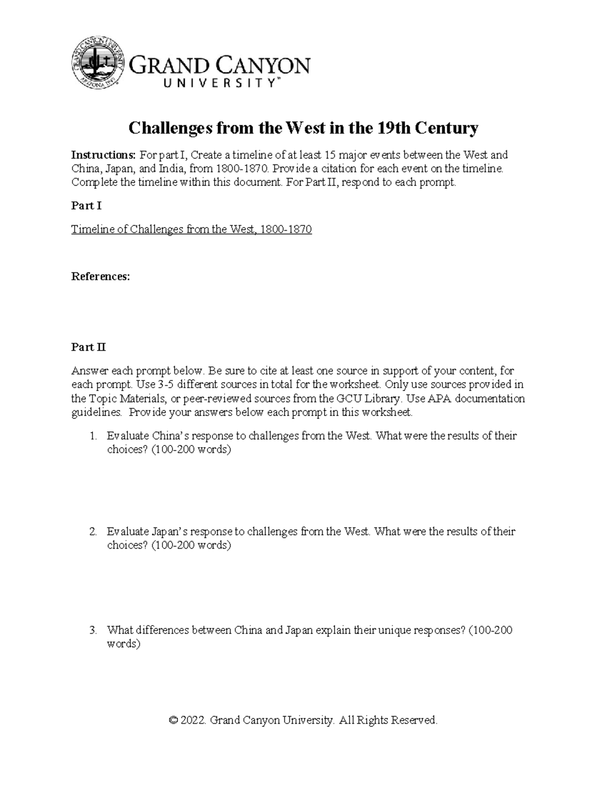 HIS 350 RS T4 Challengesfromthe Westinthe 19th Century - Challenges ...