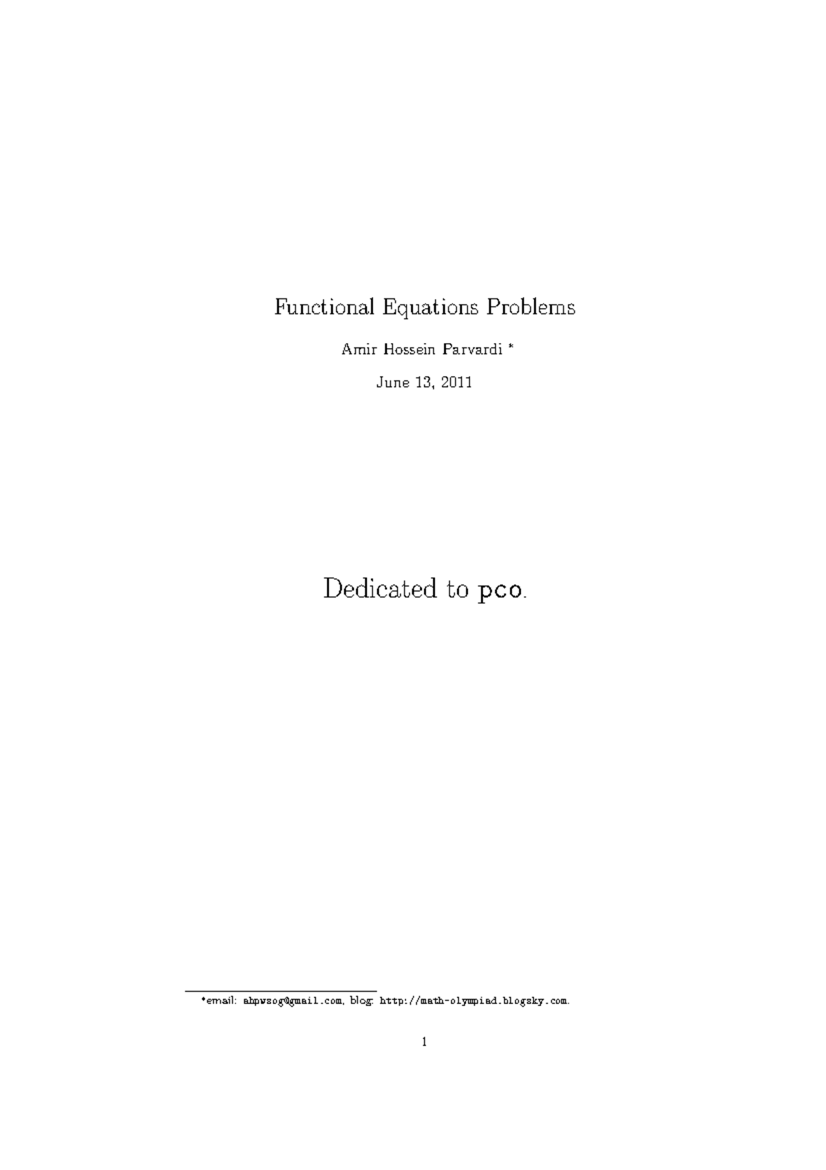 Functional Equations Problems - Studocu