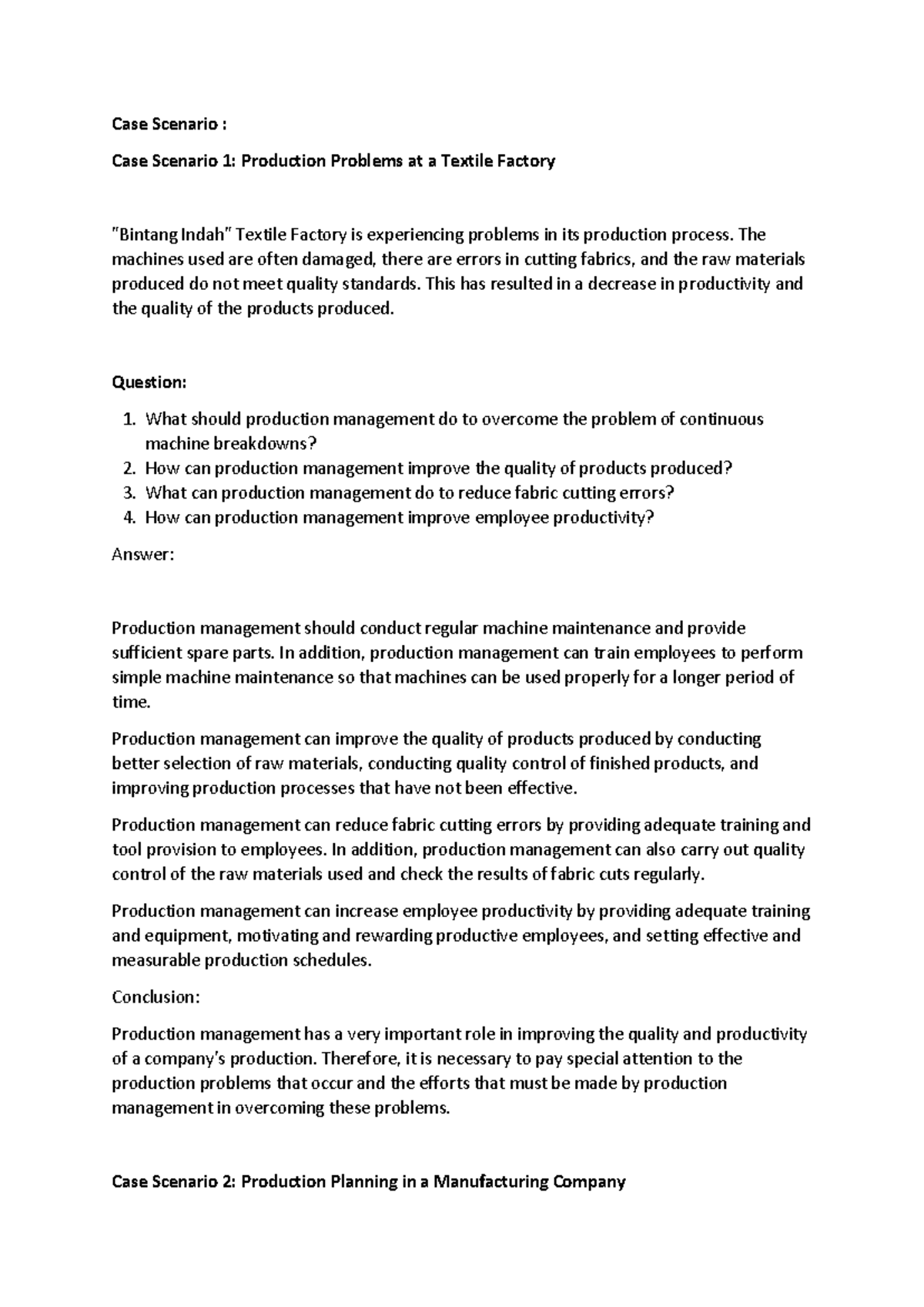 Lecture Notes_009_Case Scenario False in production management - Case ...