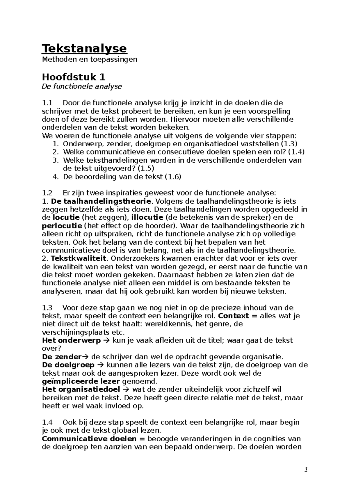 Samenvatting Tekstanalyse College 1-7 - Tekstanalyse Methoden en ...