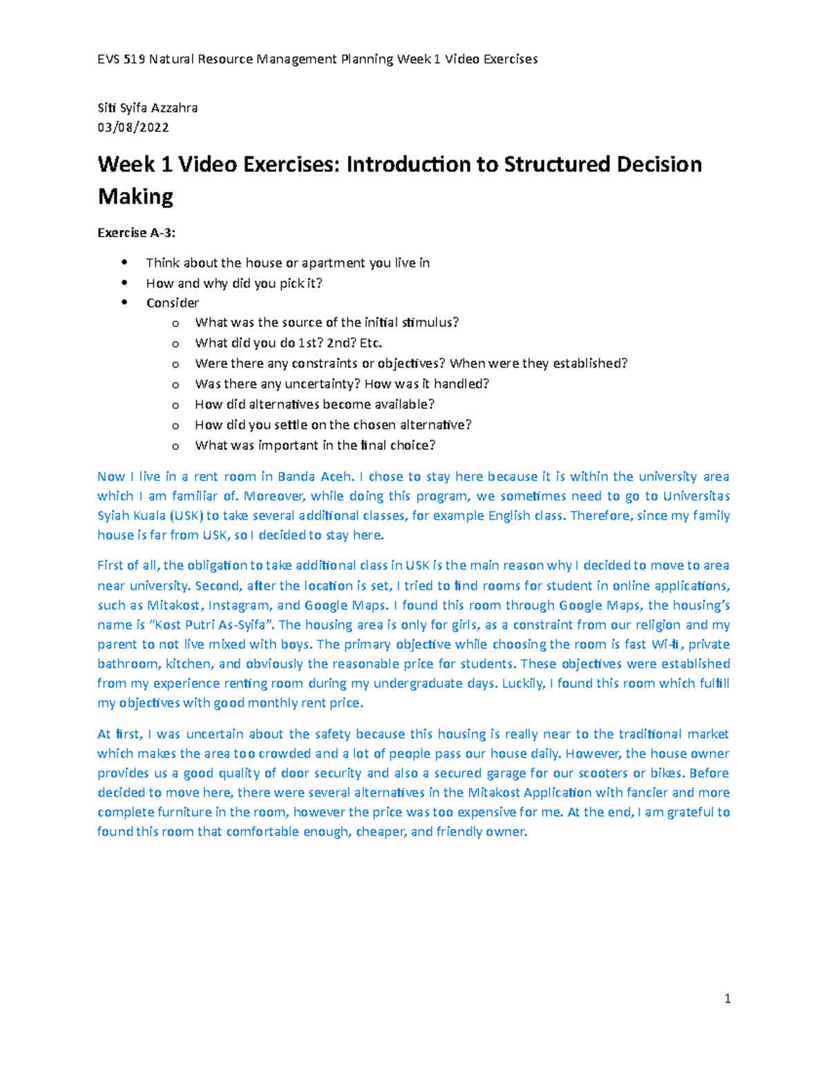 Siti Syifa A Week1Video Exercises - EVS 519 Natural Resource Management ...